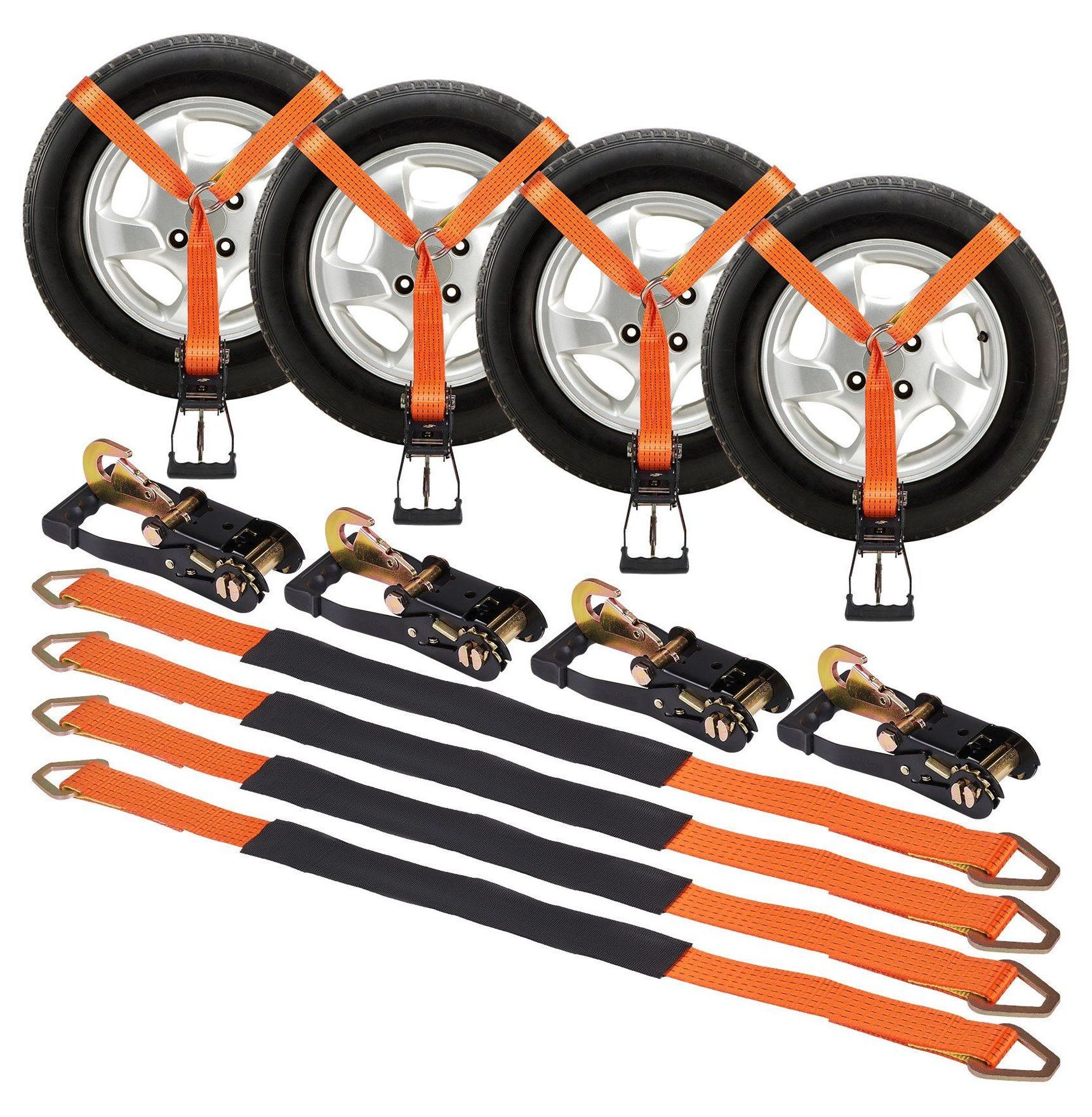 Ratchet Tie Down Straps 2" x 120", 5512 LBS Car Tie Down Straps 4-Pack ...