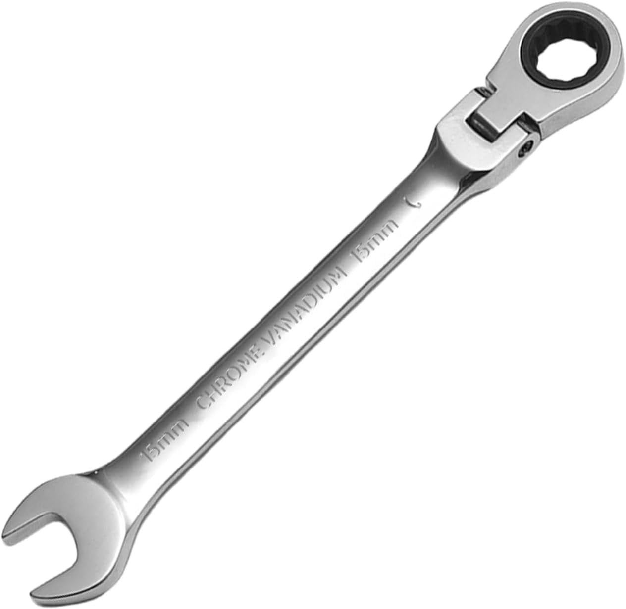 Ratchet Wrench, 15mm Flex Head Ratcheting Wrench, CR-V Anti-slip Labor ...