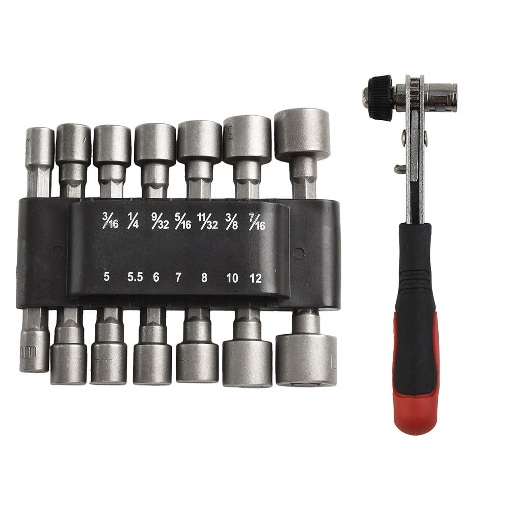 Ratchet Wrench Power Nut Driver Adapter Pawl Socket Spanner Set Wrench ...
