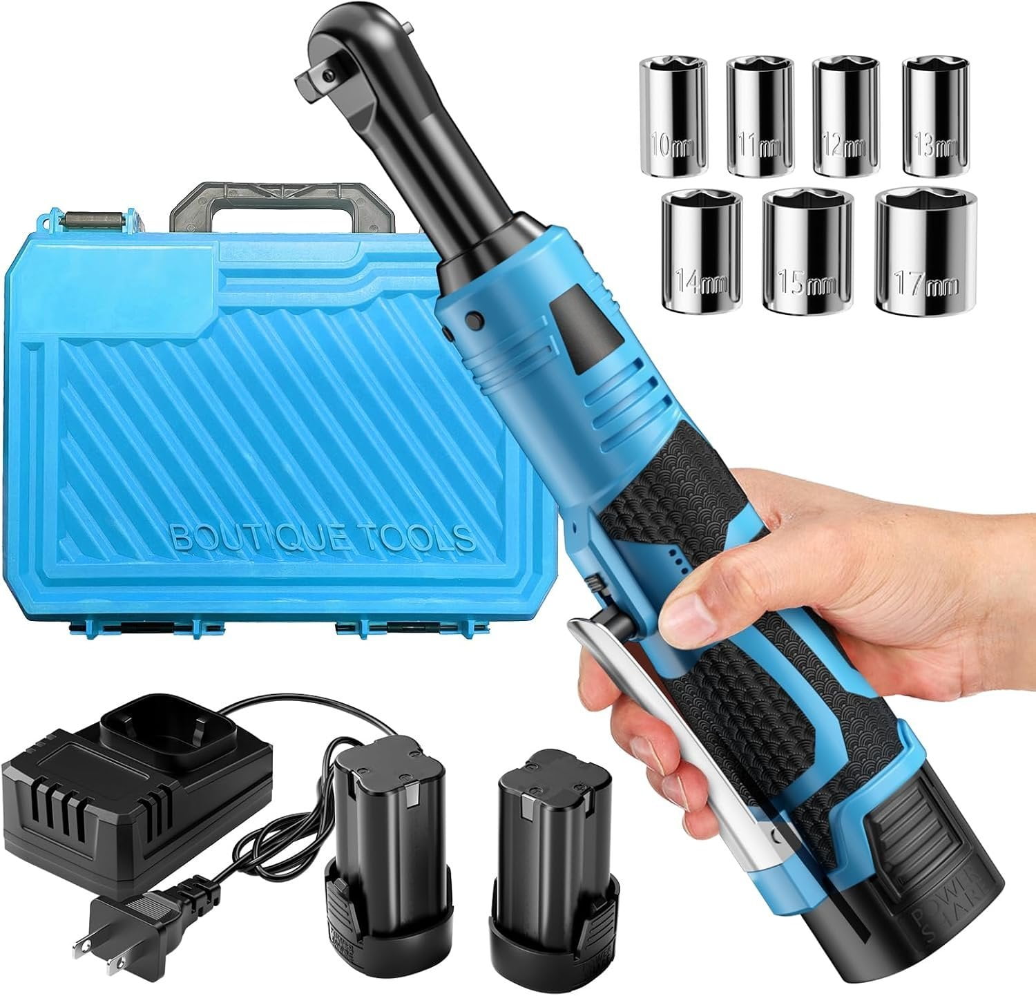 Ratchet Wrench Set,18V Cordless Ratchet Tool Kit,550 RPM, 3/8" Variable ...