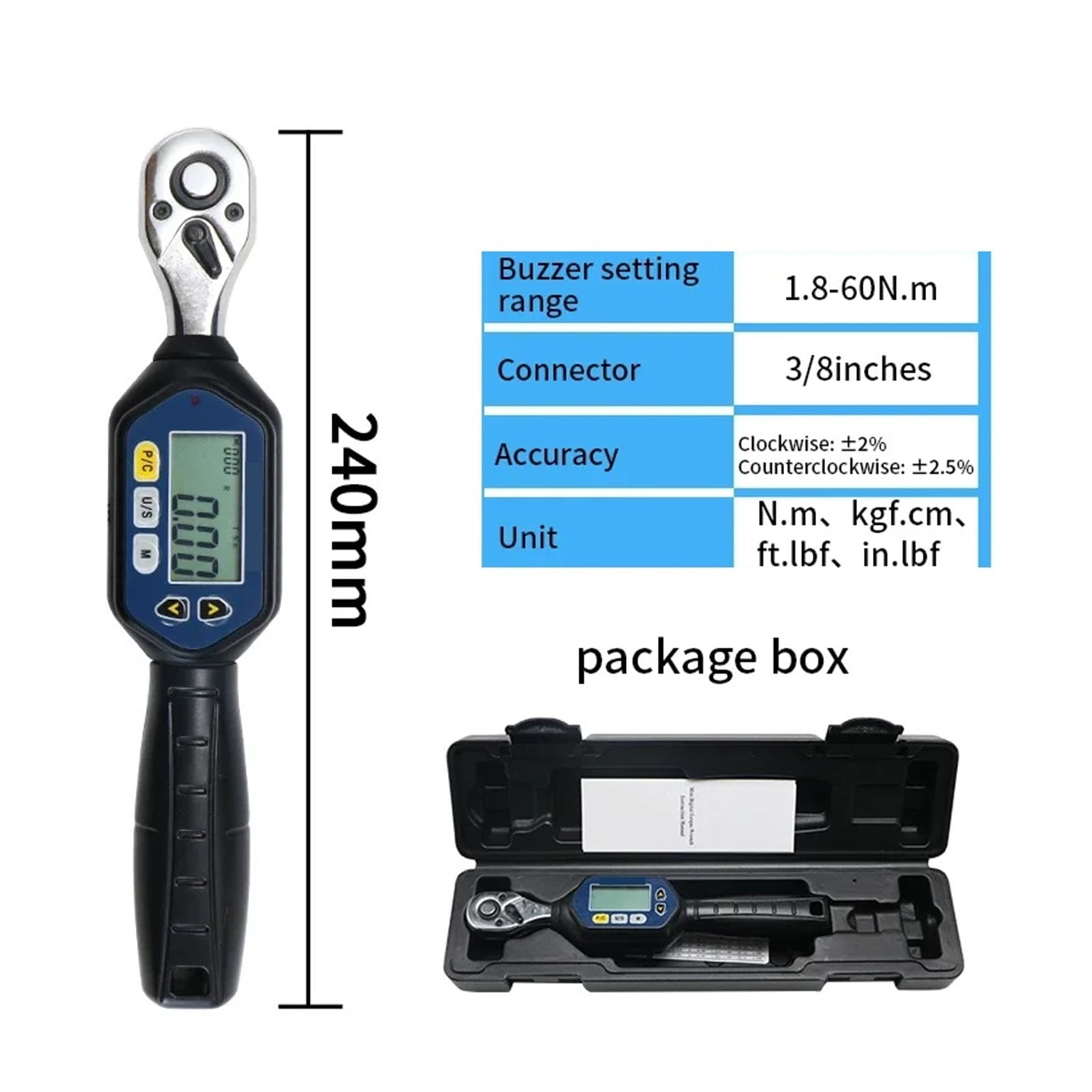Ratchet wrench 1/4'' 3/8'' 1/2'' Mini Torque Wrench Bidirectional Ratchet Head Adjustable Torque ...