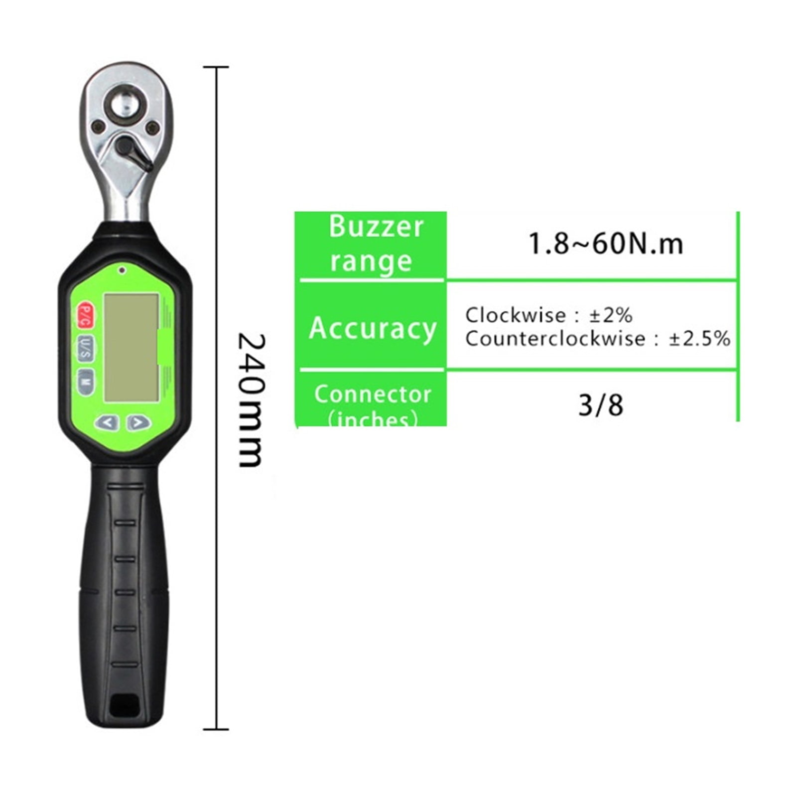 Ratchet wrench 1/4,3/8,1/2 Portable Wrench Bidirectional Ratchet Head Mini Digital Torque Wrench ...
