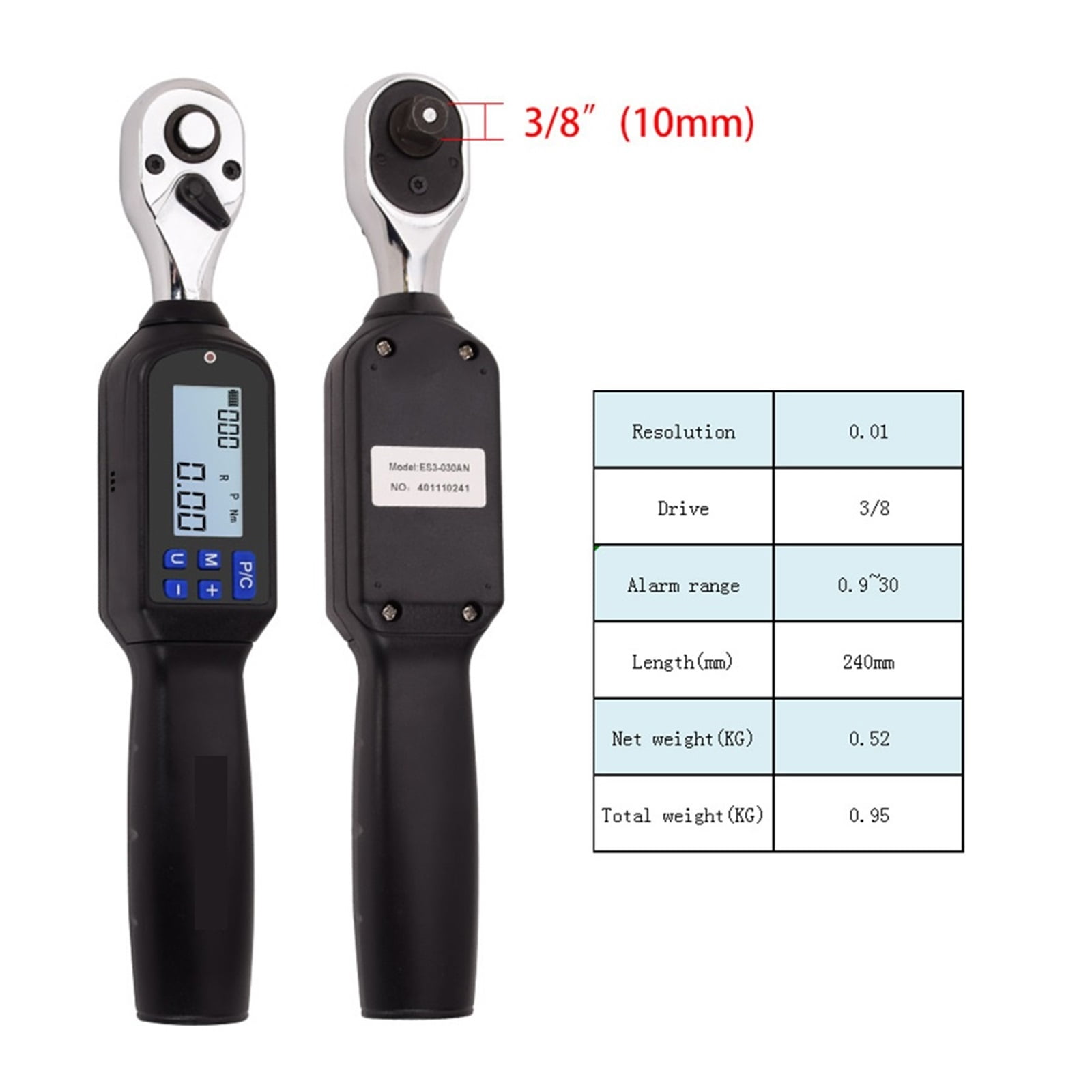 Ratchet wrench High Precision Electronic Digital Display Torque Wrench Measured 0-100NM Auto ...