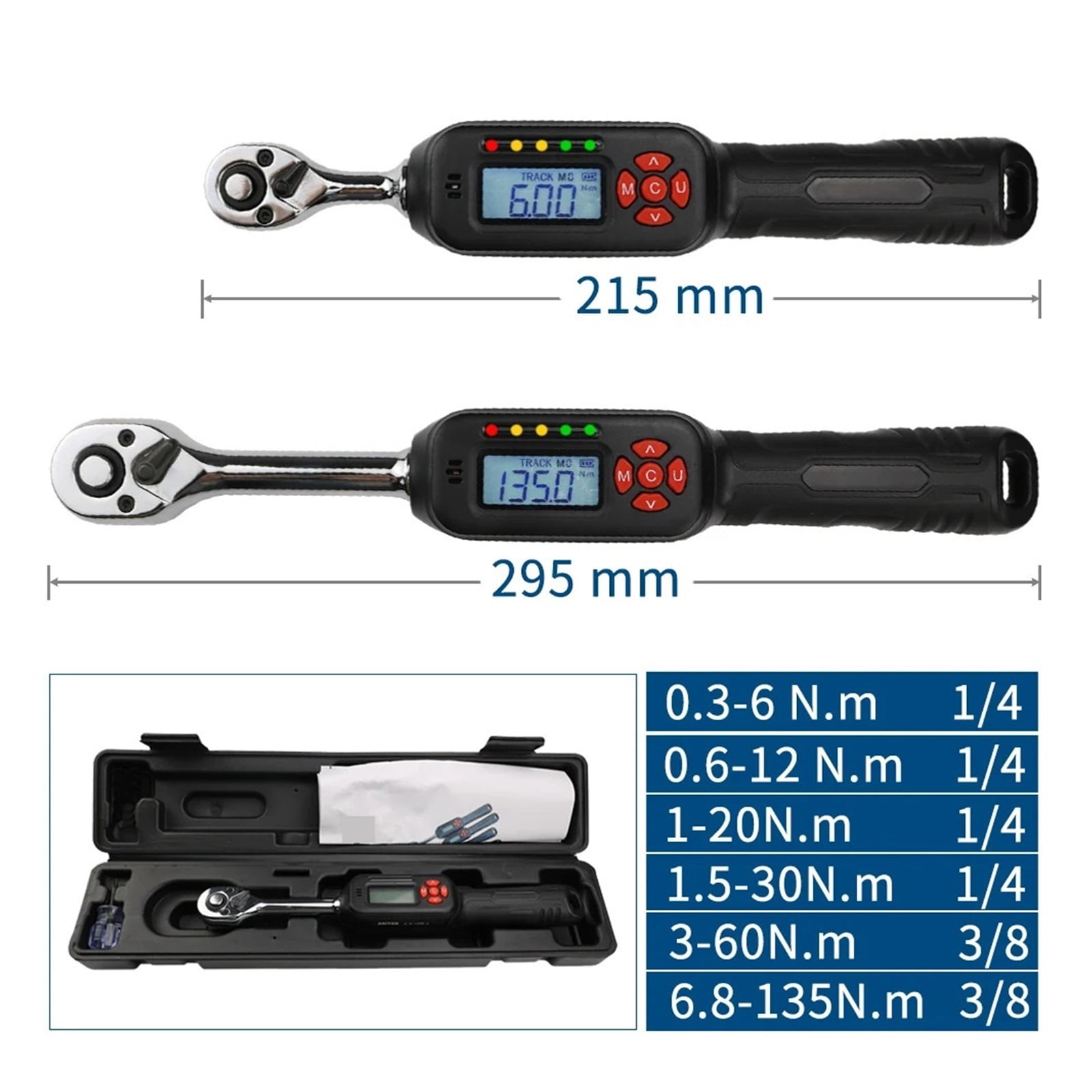 Ratchet wrench Mini Digital Torque Wrench 1/4'' 3/8'' Professional ...