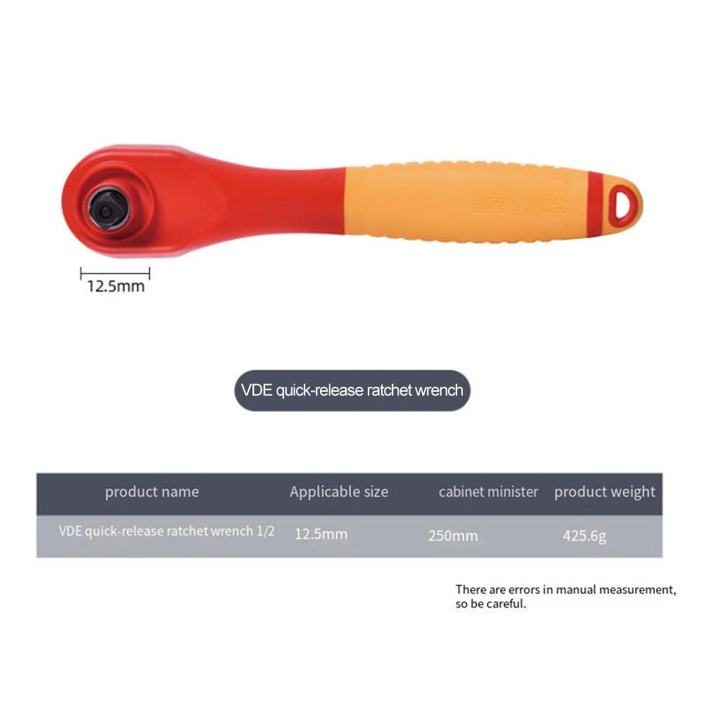 Ratchet wrench, insulated, with switch rod, 3/8\ drive 1000V high ...
