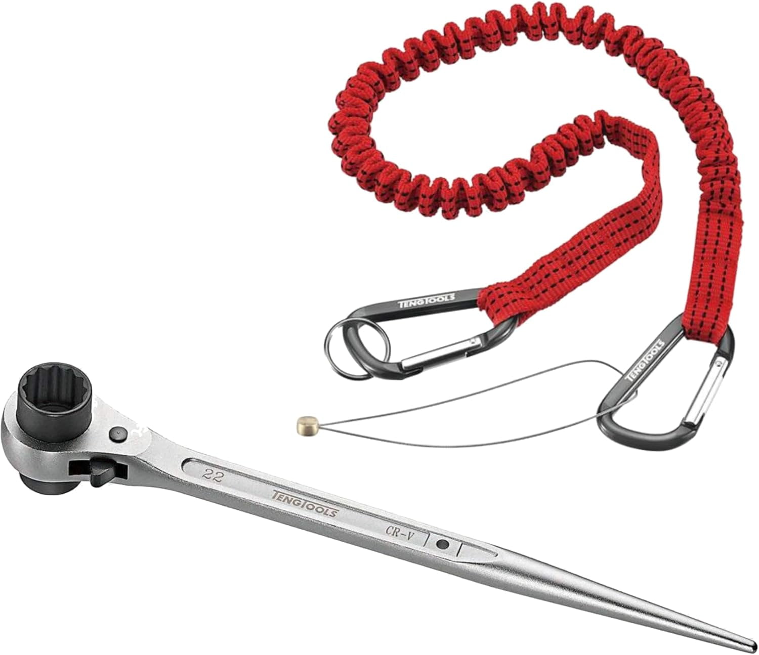 Ratcheting Podger Scaffold Wrench 19 x 22mm And 1.6 Metre Safety Wire ...