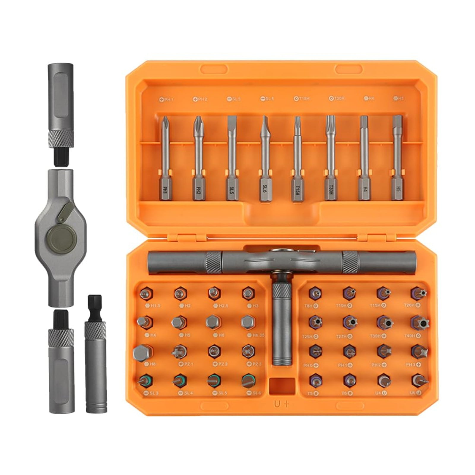Ratcheting Screwdriver Set - 42-In-1 Orange Magnetic Screwdriver Set ...