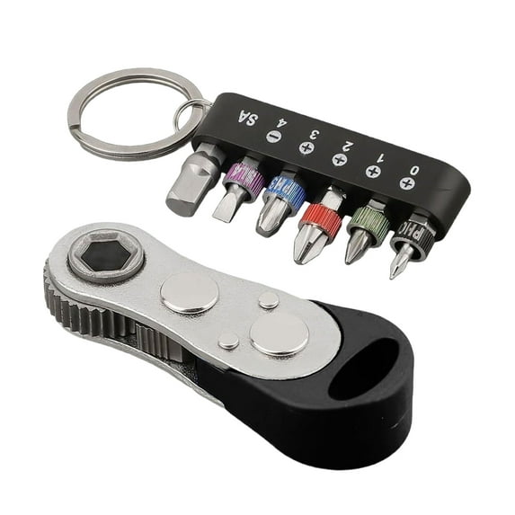 Ratcheting Screwdriver Tool with Bit Compatibility Steel Construction ...