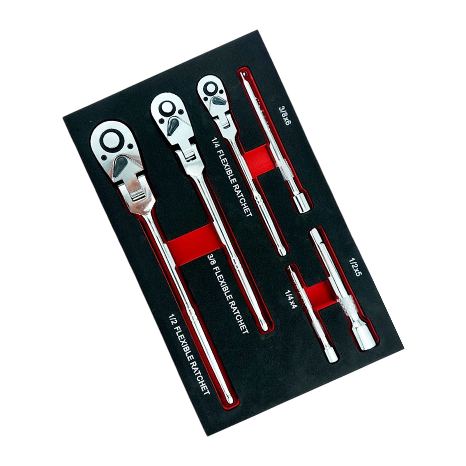 Ratcheting Wrench Set with 180° Rotating Head & 3 Extension Rods ...
