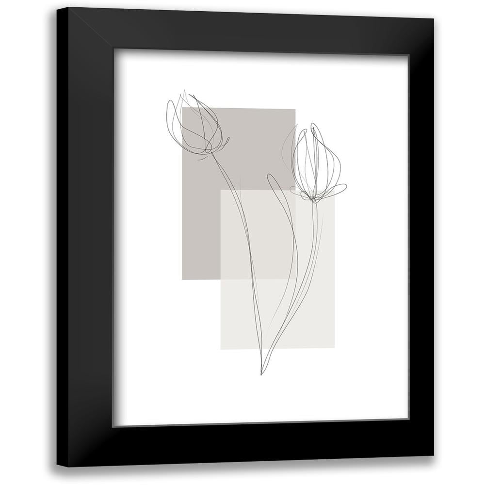 Ratcliffe, Tiffany 14x18 Black Modern Framed Museum Art Print Titled - Geometric Flower No.2 ...