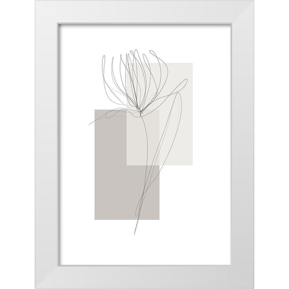 Ratcliffe, Tiffany 14x18 White Modern Wood Framed Museum Art Print Titled - Geometric Flower No ...