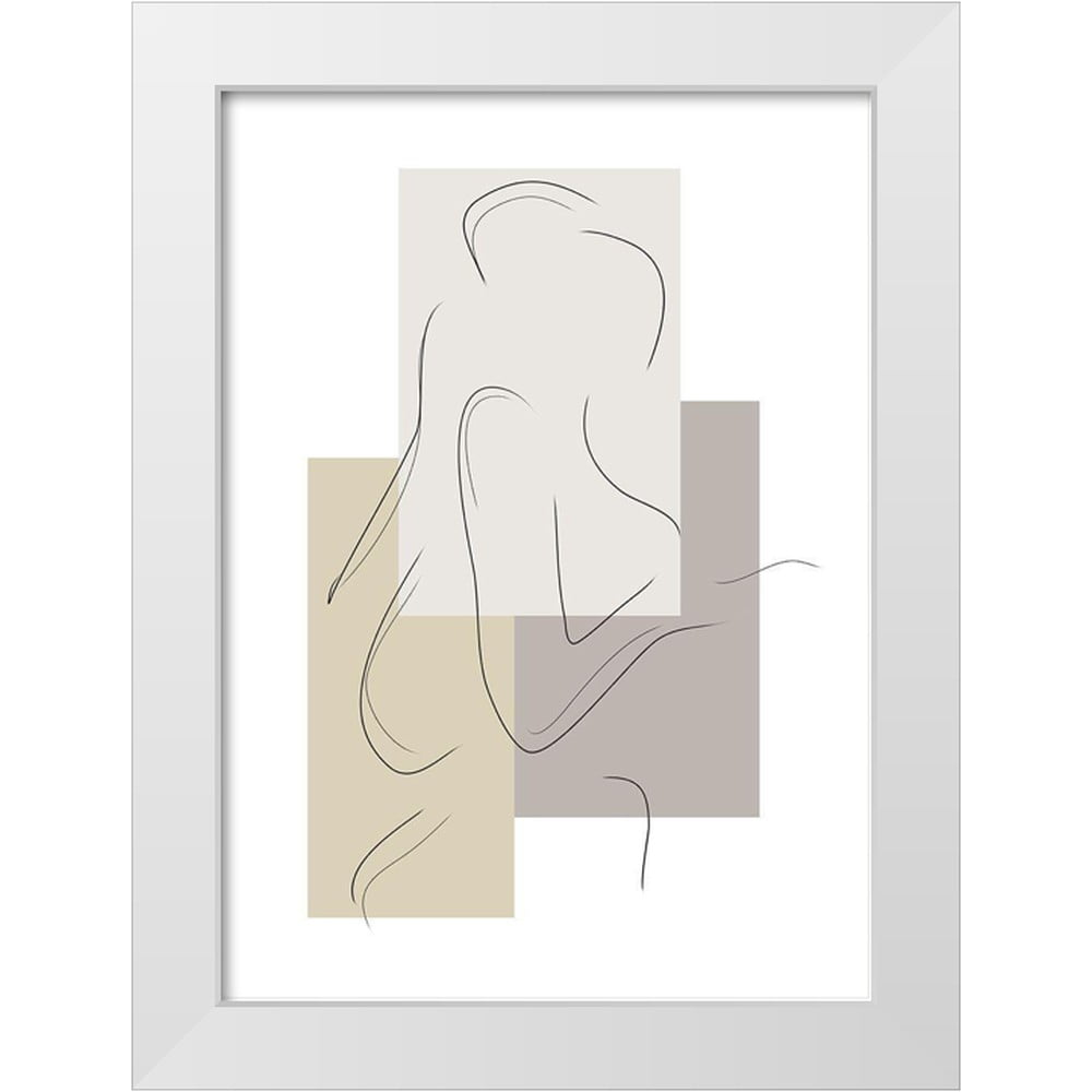 Ratcliffe, Tiffany 24x32 White Modern Wood Framed Museum Art Print Titled - Geometric Figure ...