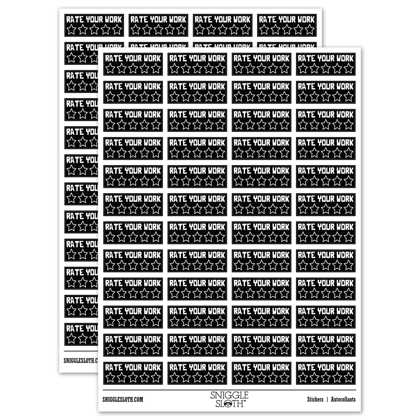 Rate Your Work Blank Stars Teacher Student School Sticker Set - Black ...