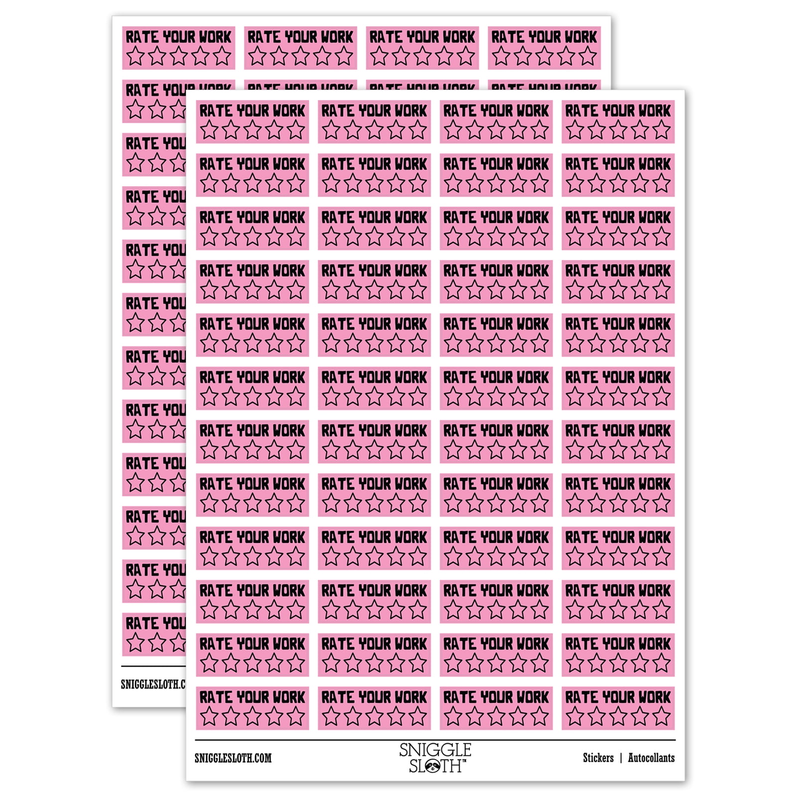 Rate Your Work Blank Stars Teacher Student School Sticker Set - Light ...