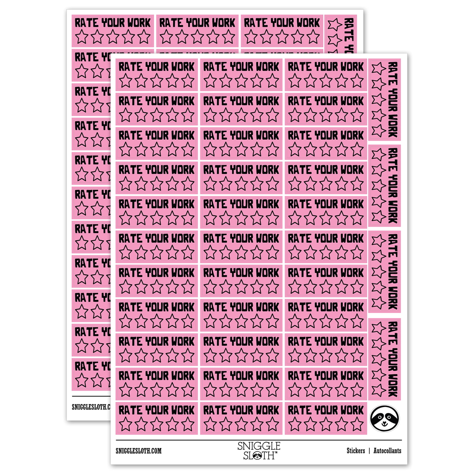 Rate Your Work Blank Stars Teacher Student School Sticker Set - Light ...