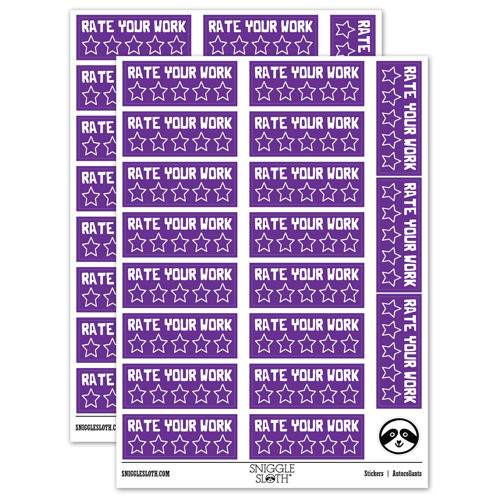 Rate Your Work Blank Stars Teacher Student School Sticker Set - Purple ...