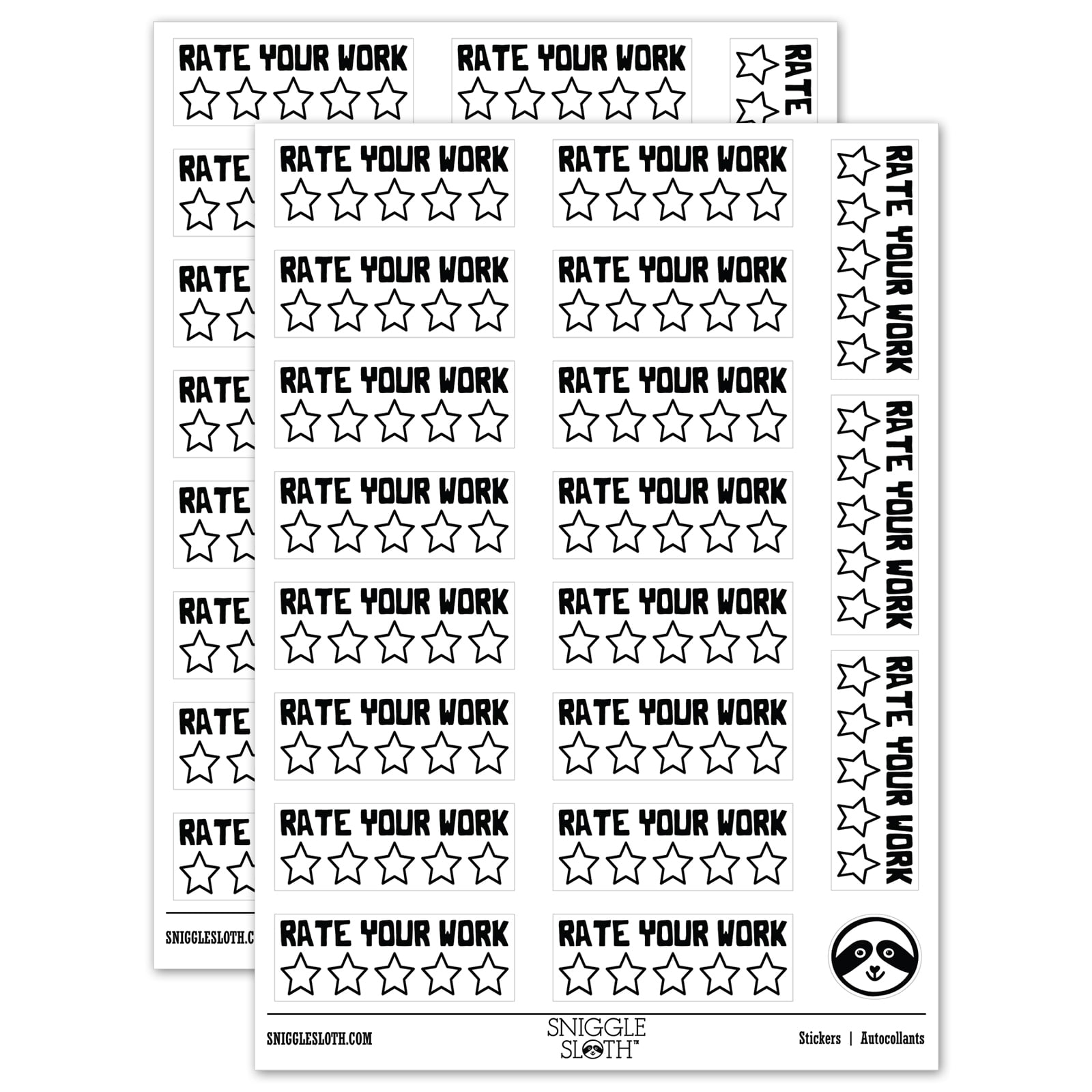 Rate Your Work Blank Stars Teacher Student School Sticker Set - White ...