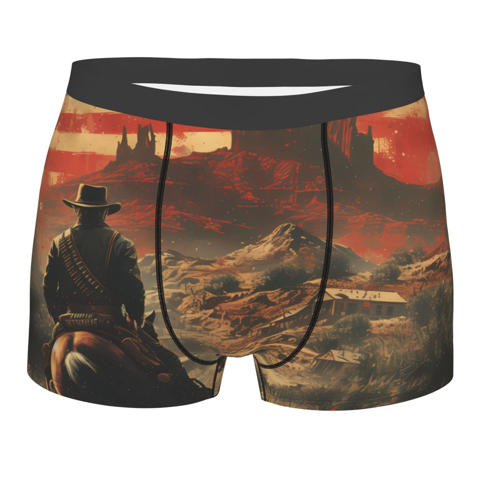 Rateoe 1860s Style American Cowboy Mens Boxer Briefs Poly Spandex ...