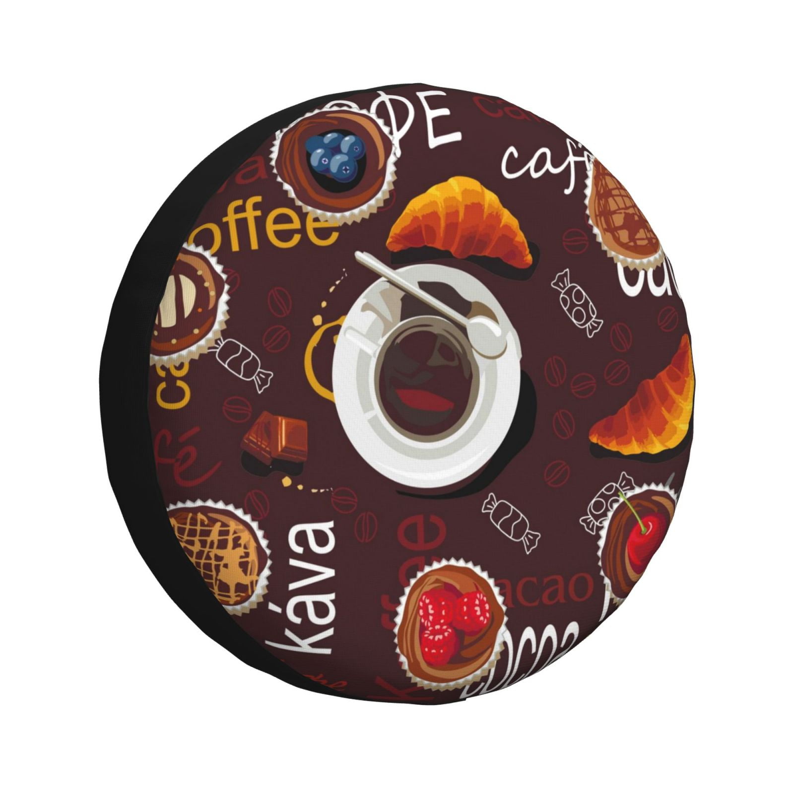Rateoe A Cup Of Black Coffee On A Saucer Pattern Tire Cover Wheel ...