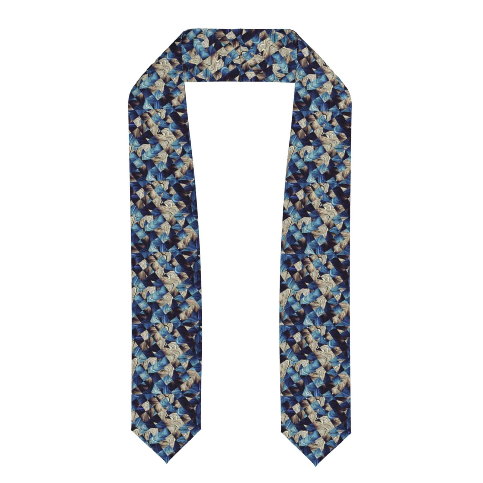 Rateoe Abstract Blue Squares Pattern Graduation Shawl Stole – Elegant ...