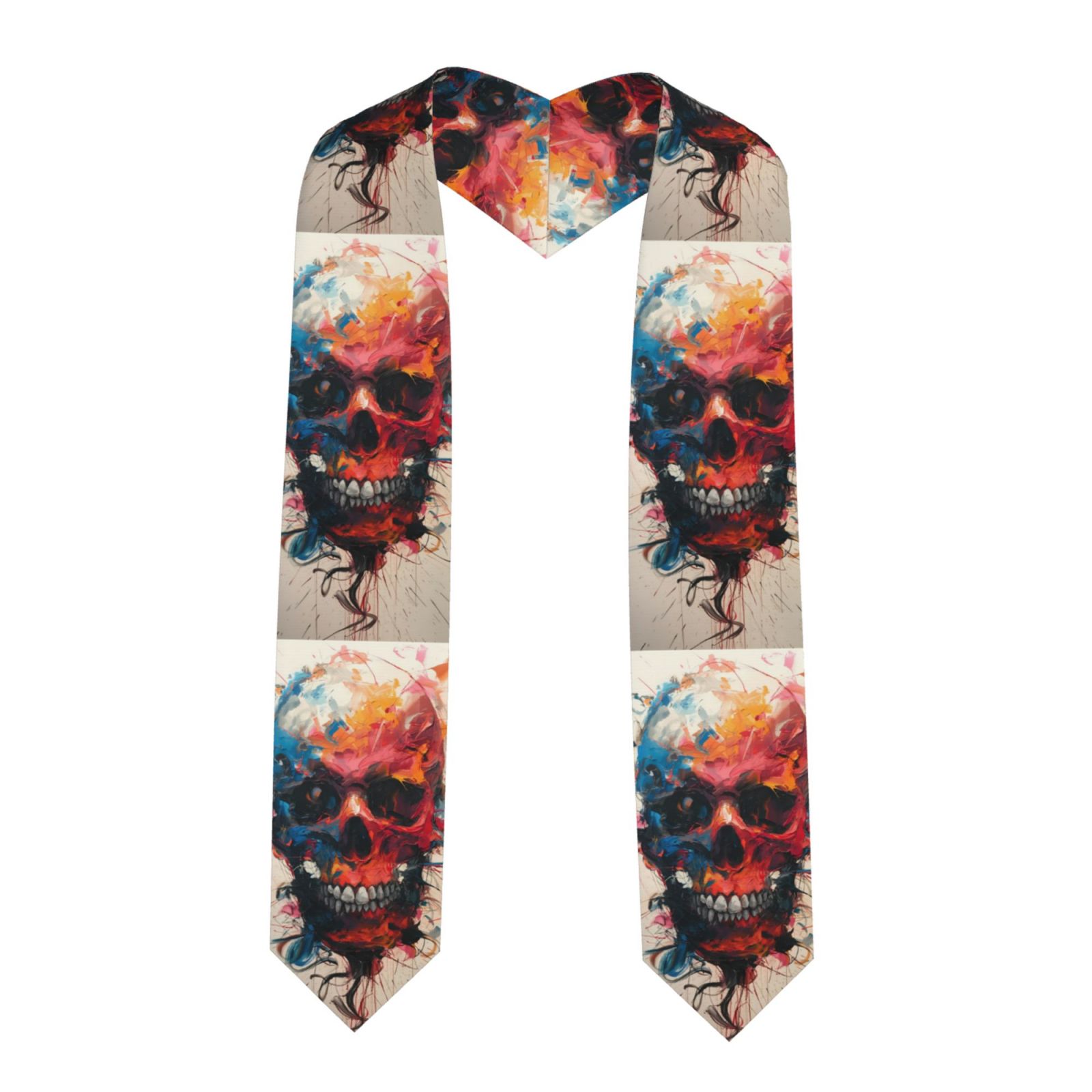 Rateoe Abstract Colorful Skull Art Pattern Graduation Shawl Stole ...