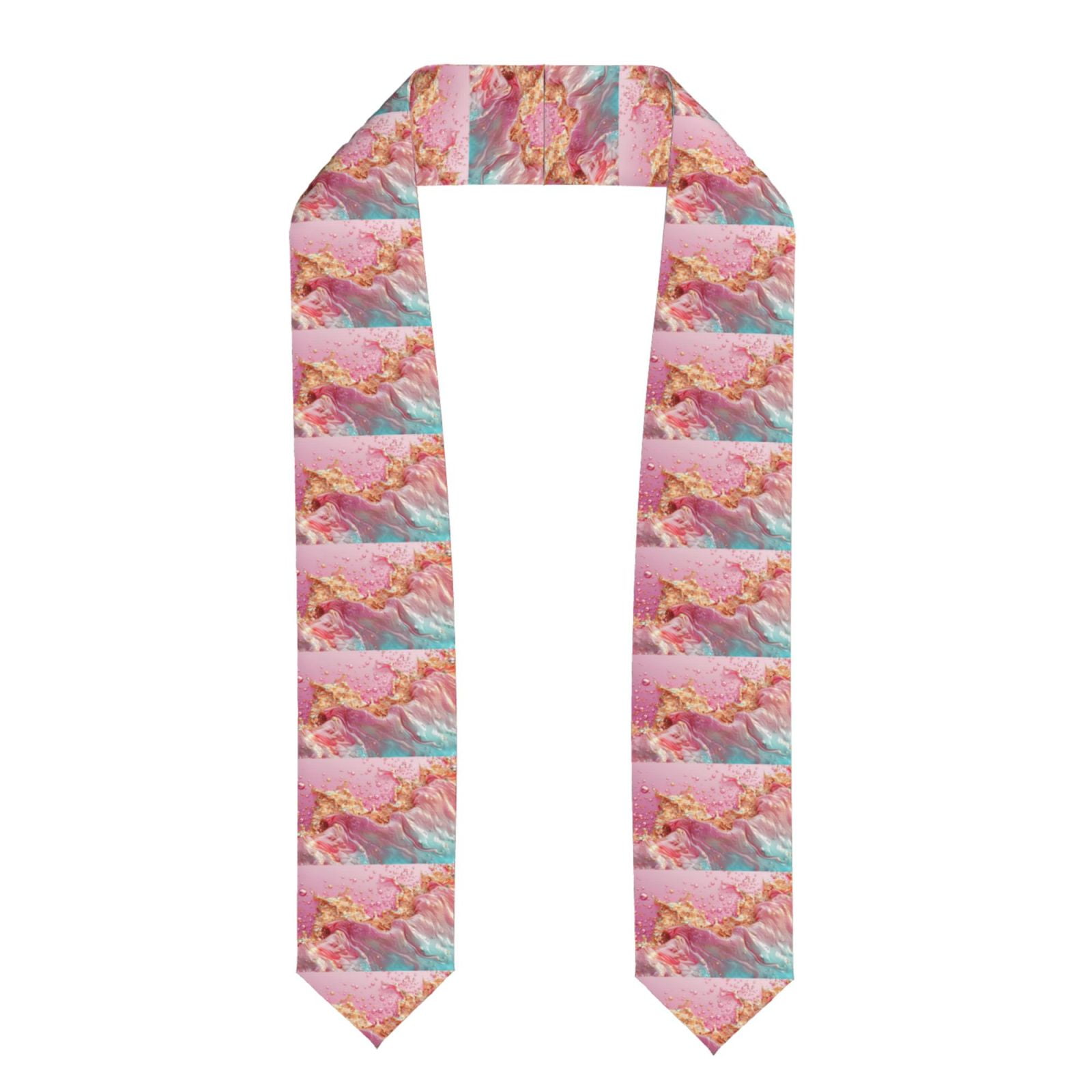 Rateoe Abstract Pink Gold Splash Pattern Graduation Shawl Stole ...