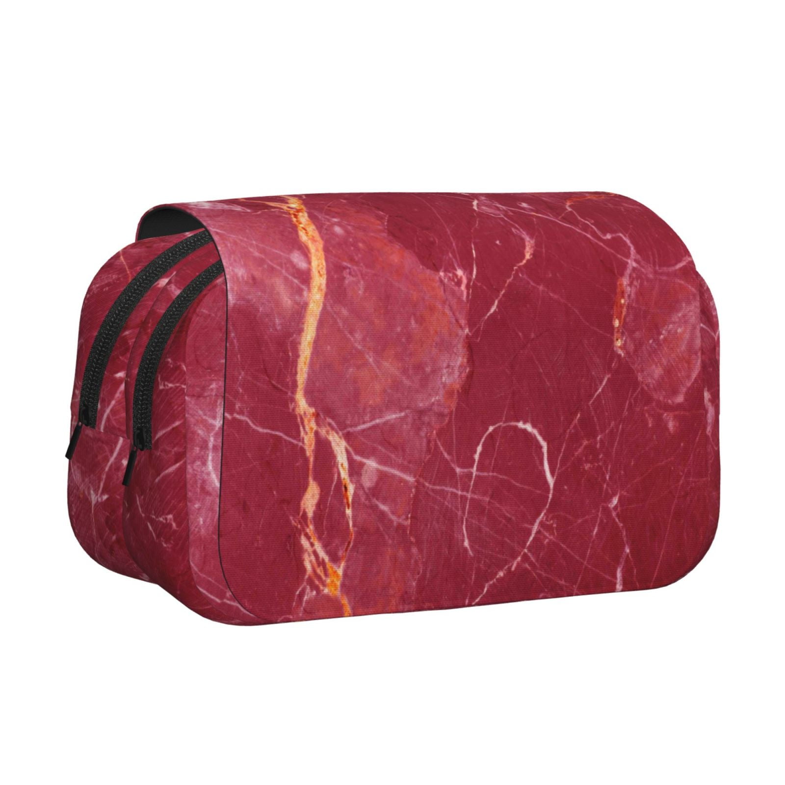 Rateoe Abstract Red Marble Pattern Double Clamshell Pen Case, Storage ...