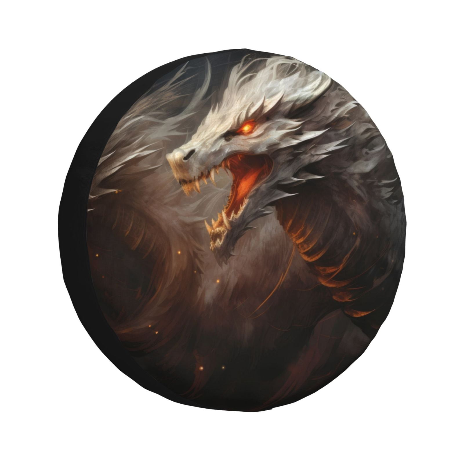 Rateoe Abstract White Dragon Pattern Tire Cover Wheel Protectors ...