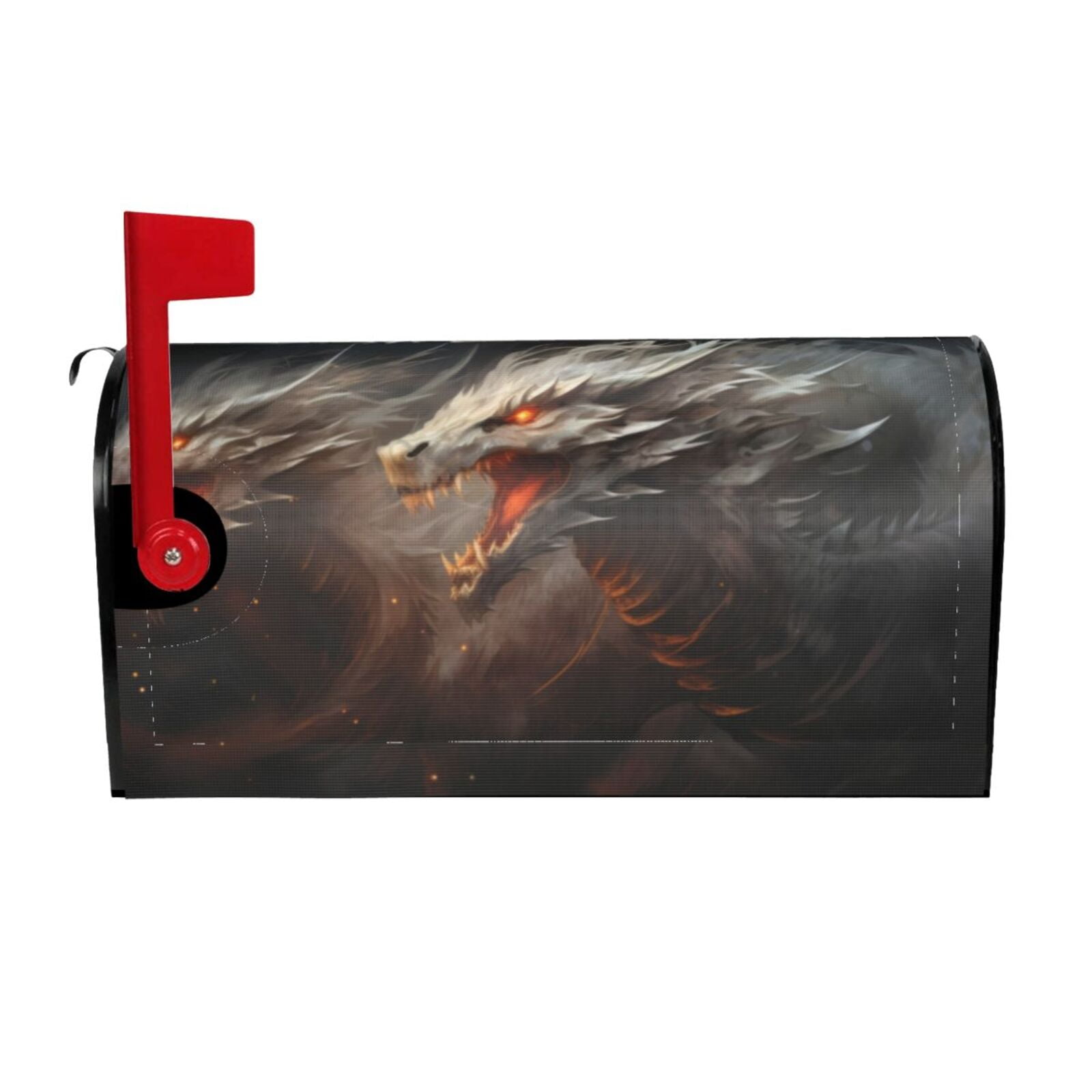 Rateoe Abstract White Dragon Printed Mailbox Covers - Easy to Install ...