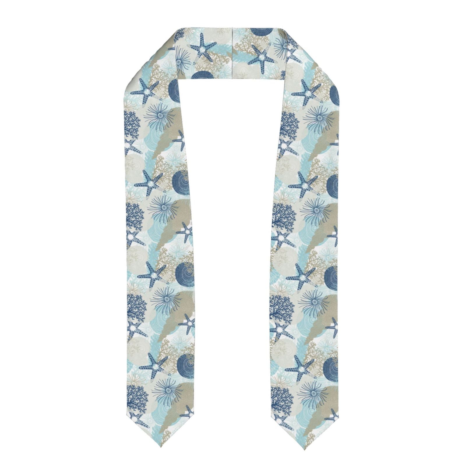 Rateoe Algae Corals and Seashells Pattern Graduation Shawl Stole ...