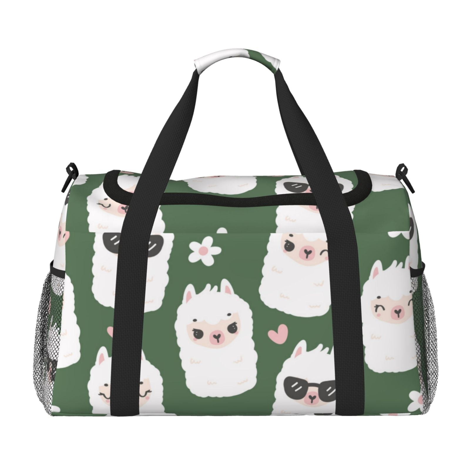 Rateoe Alpaca Faces Pattern Gym Bag for Women, Duffle Bag for Travel with Wet Pocket, Carry on ...