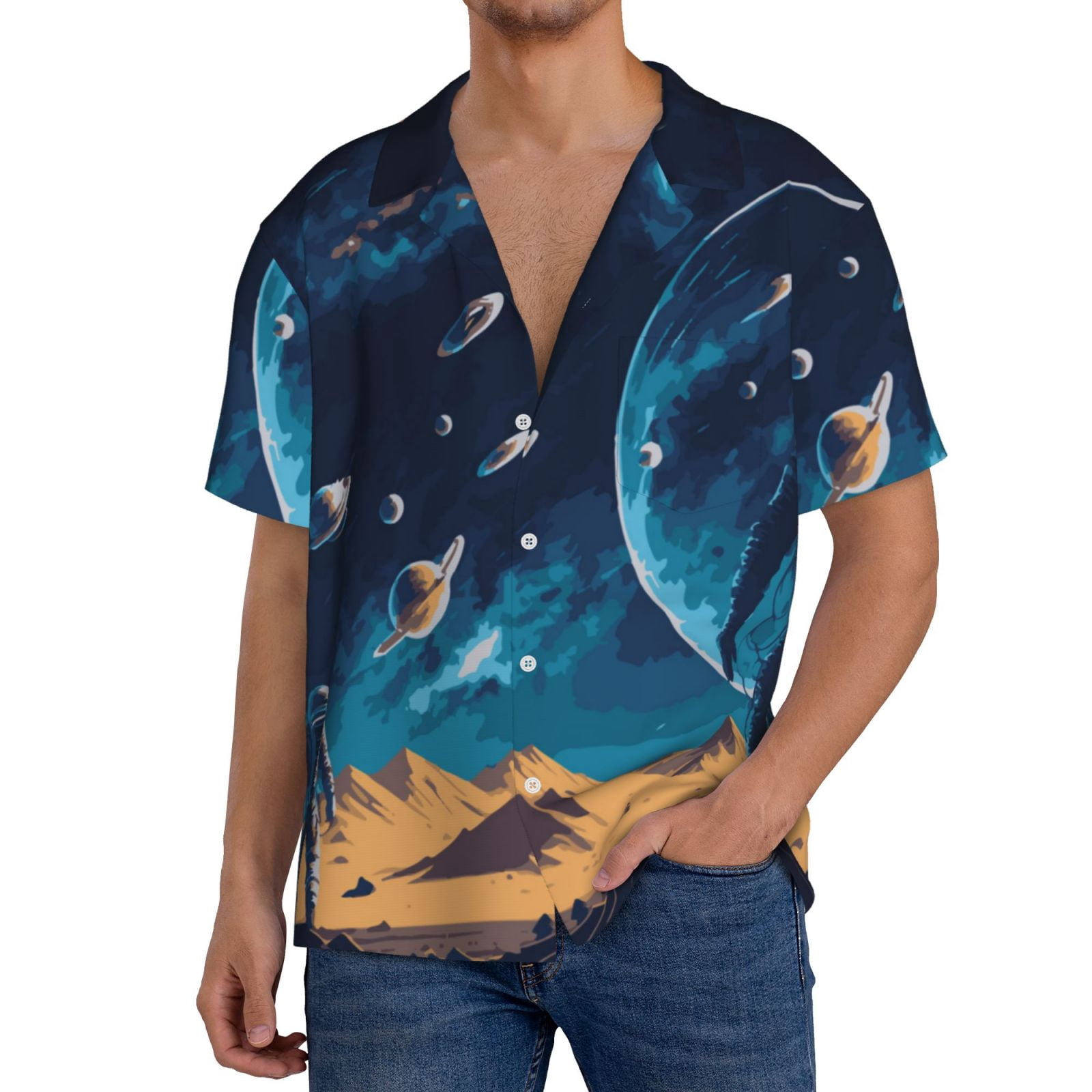Rateoe Astronaut In A Space Suit On The Planet Pattern Men's Short ...
