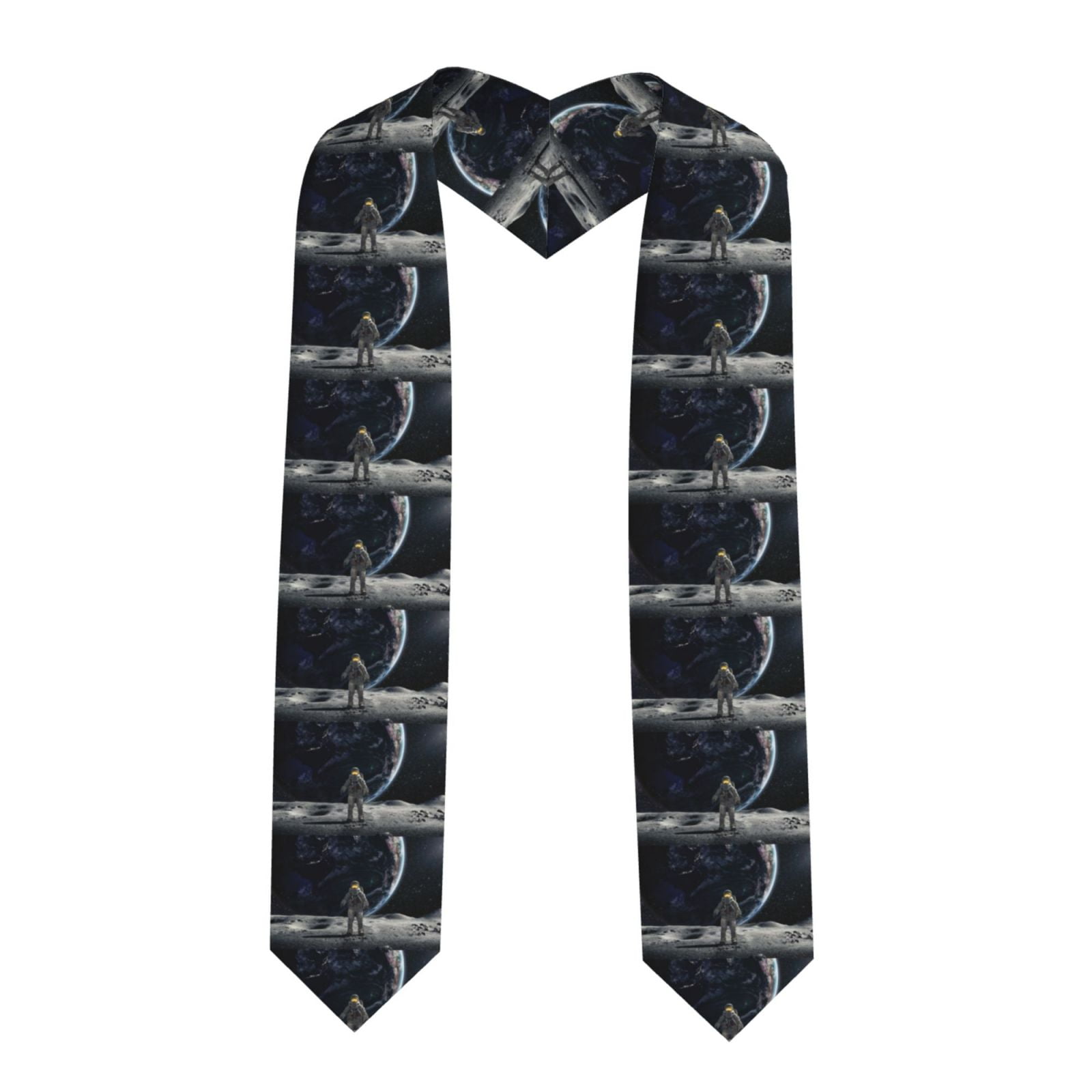 Rateoe Astronaut Standing In The Moon Pattern Graduation Shawl Stole ...