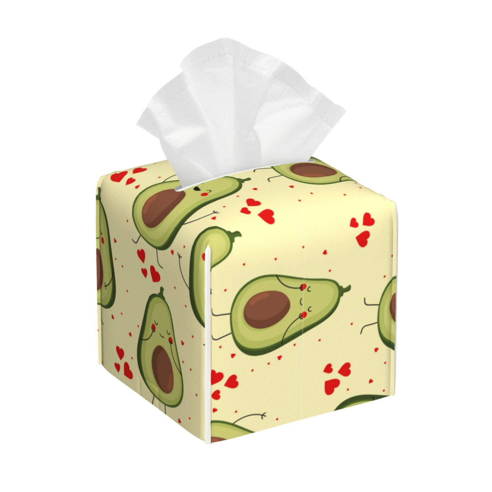 Rateoe Avocados And Hearts Pattern Tissue Box Cover, Modern Square ...
