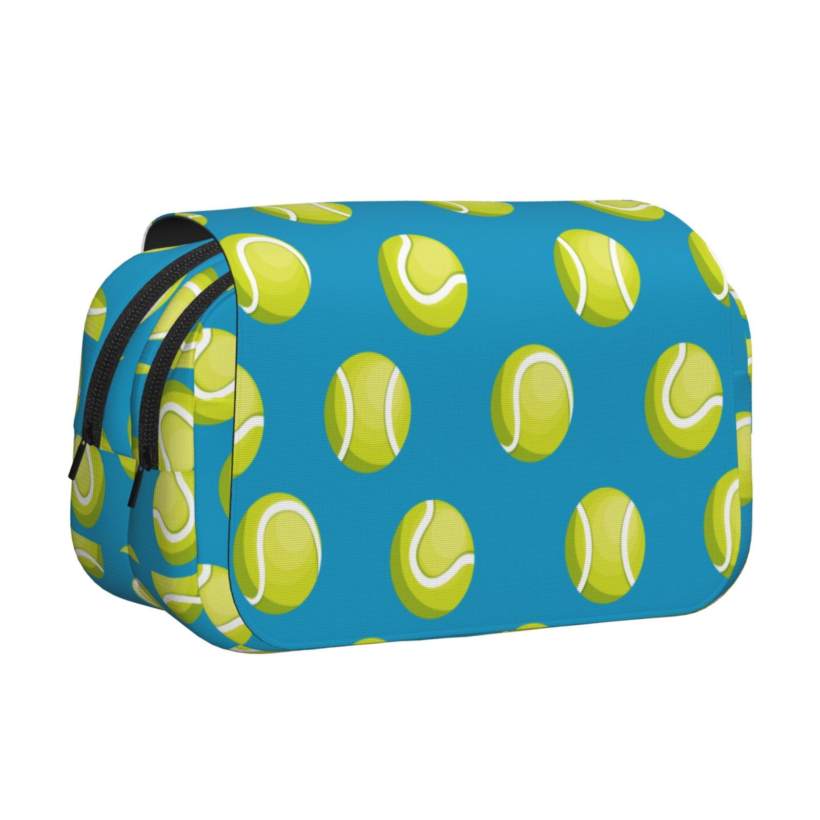 Rateoe Ball Tennis Pattern Double Clamshell Pen Case, Storage Organizer ...
