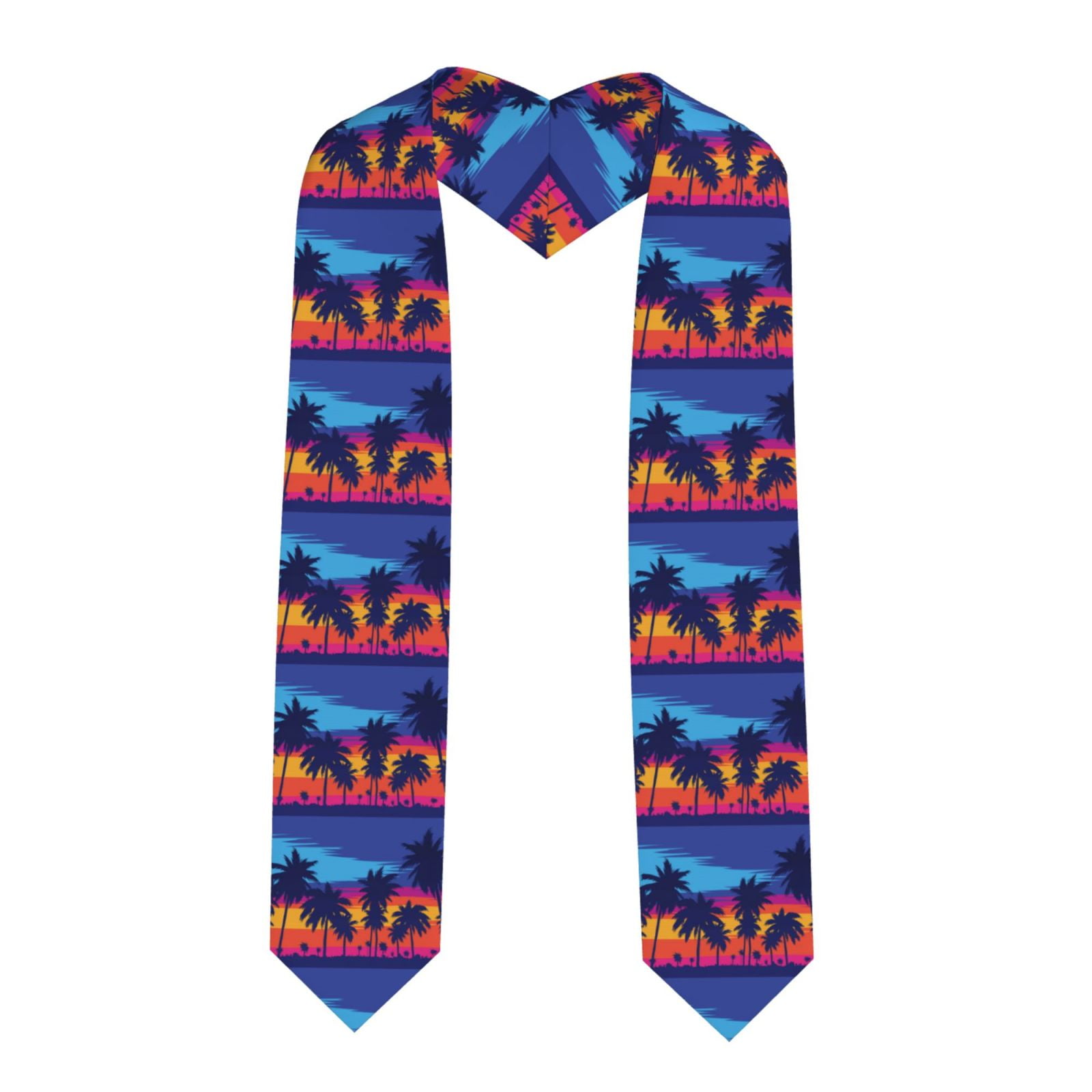 Rateoe Beach with Palm Trees Pattern Graduation Shawl Stole – Elegant ...
