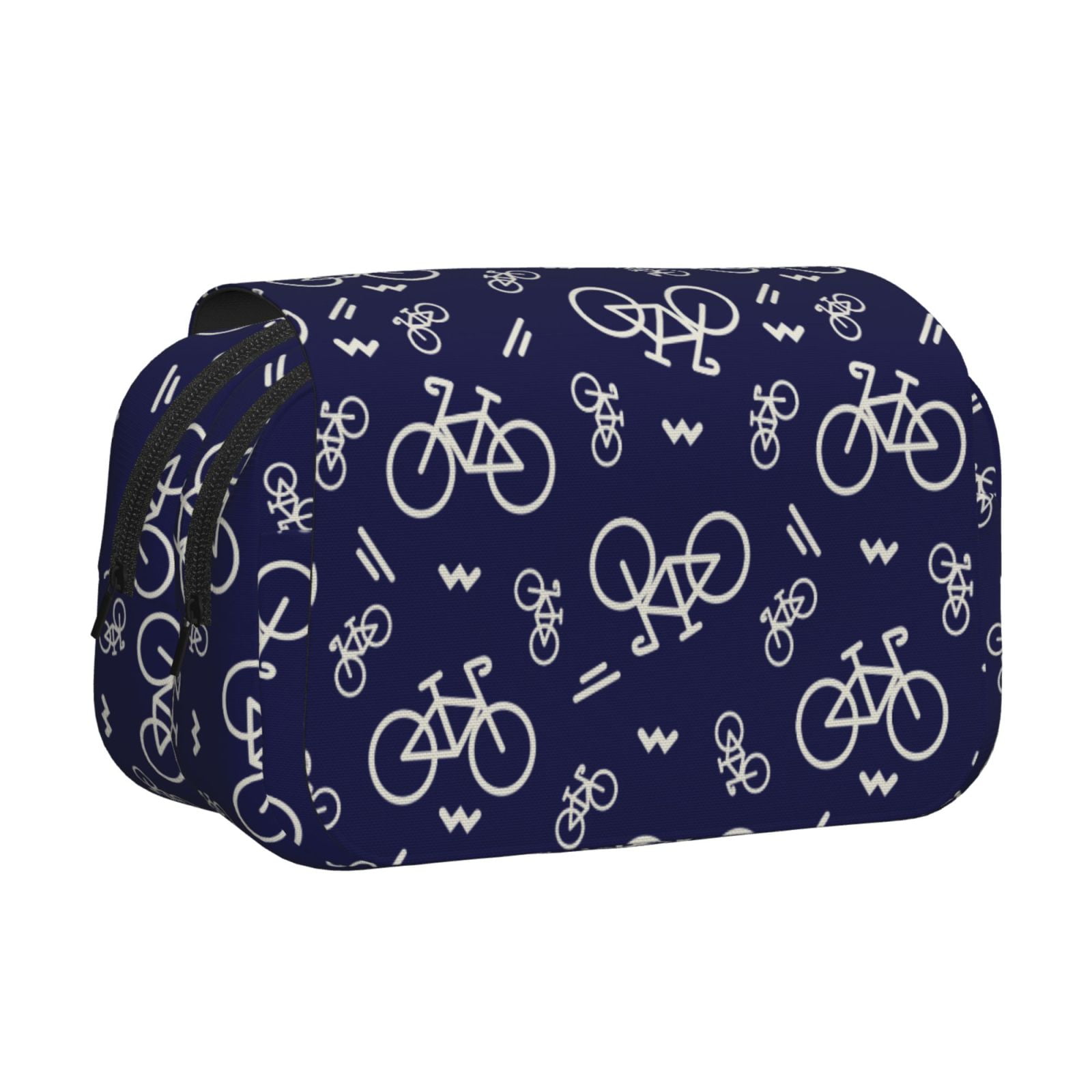Rateoe Bicycle1 Pattern Double Clamshell Pen Case, Storage Organizer ...