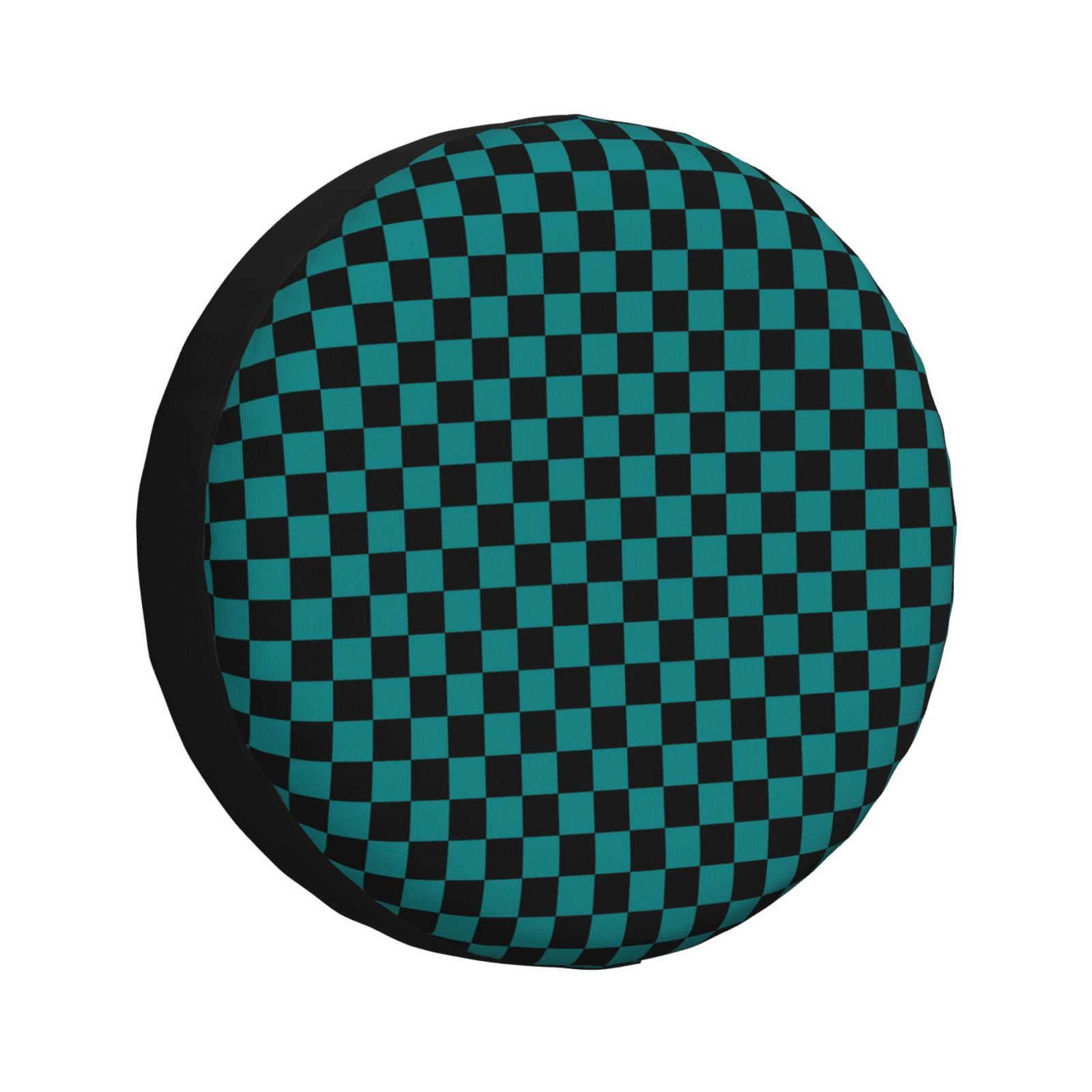 Rateoe Black And Teal Checkerboard Pattern Tire Cover Wheel Protectors ...