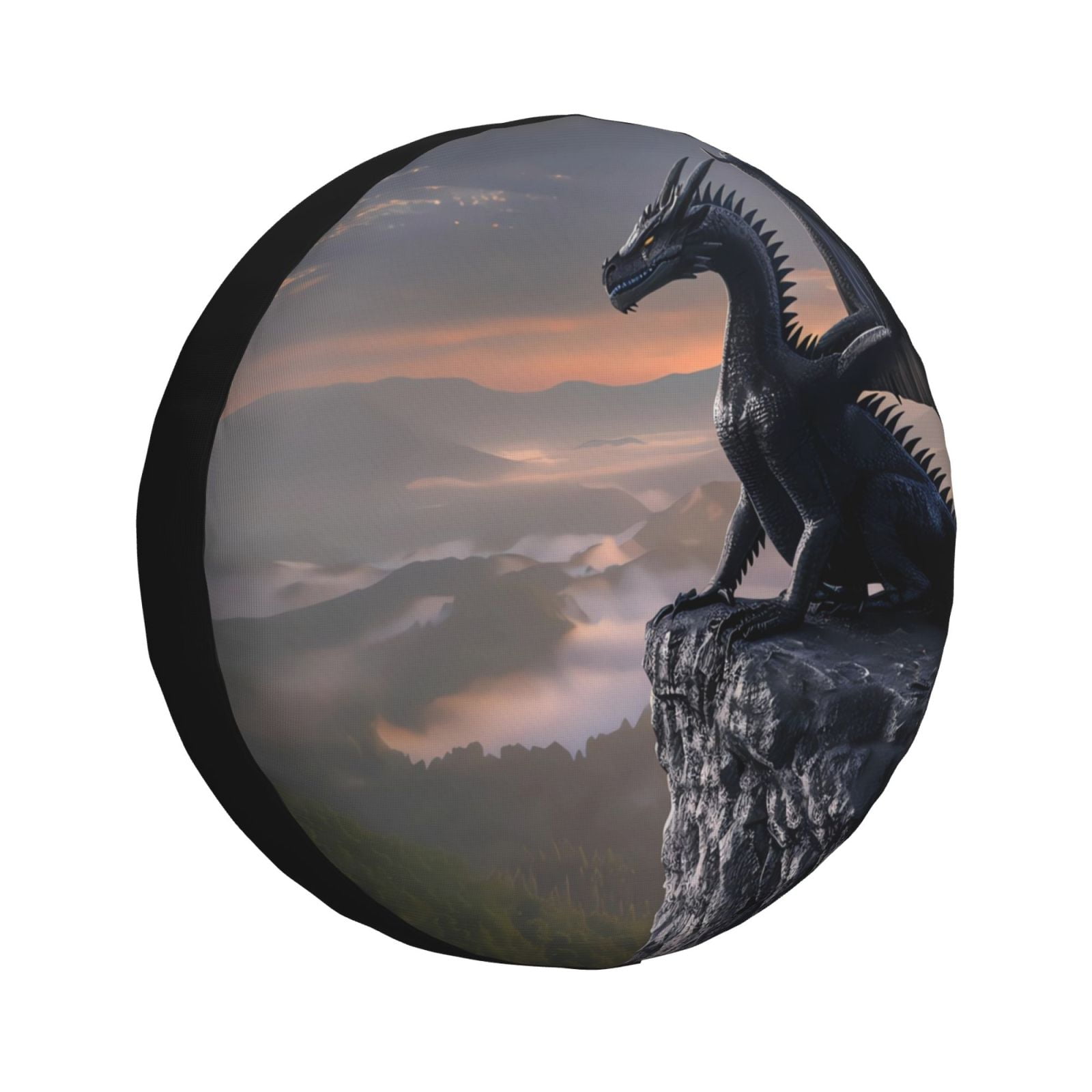 Rateoe Black Dragon Cliff Dawn Pattern Tire Cover Wheel Protectors ...
