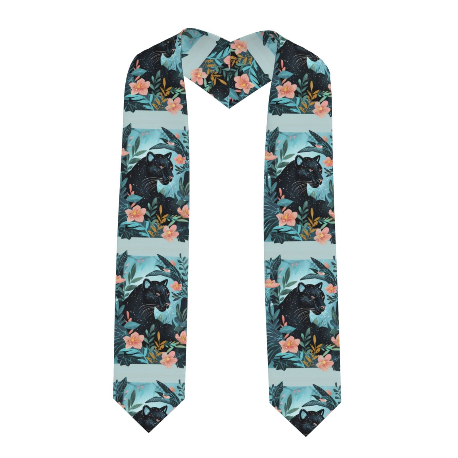 Rateoe Black Panther Floral Illustration Pattern Graduation Shawl Stole ...