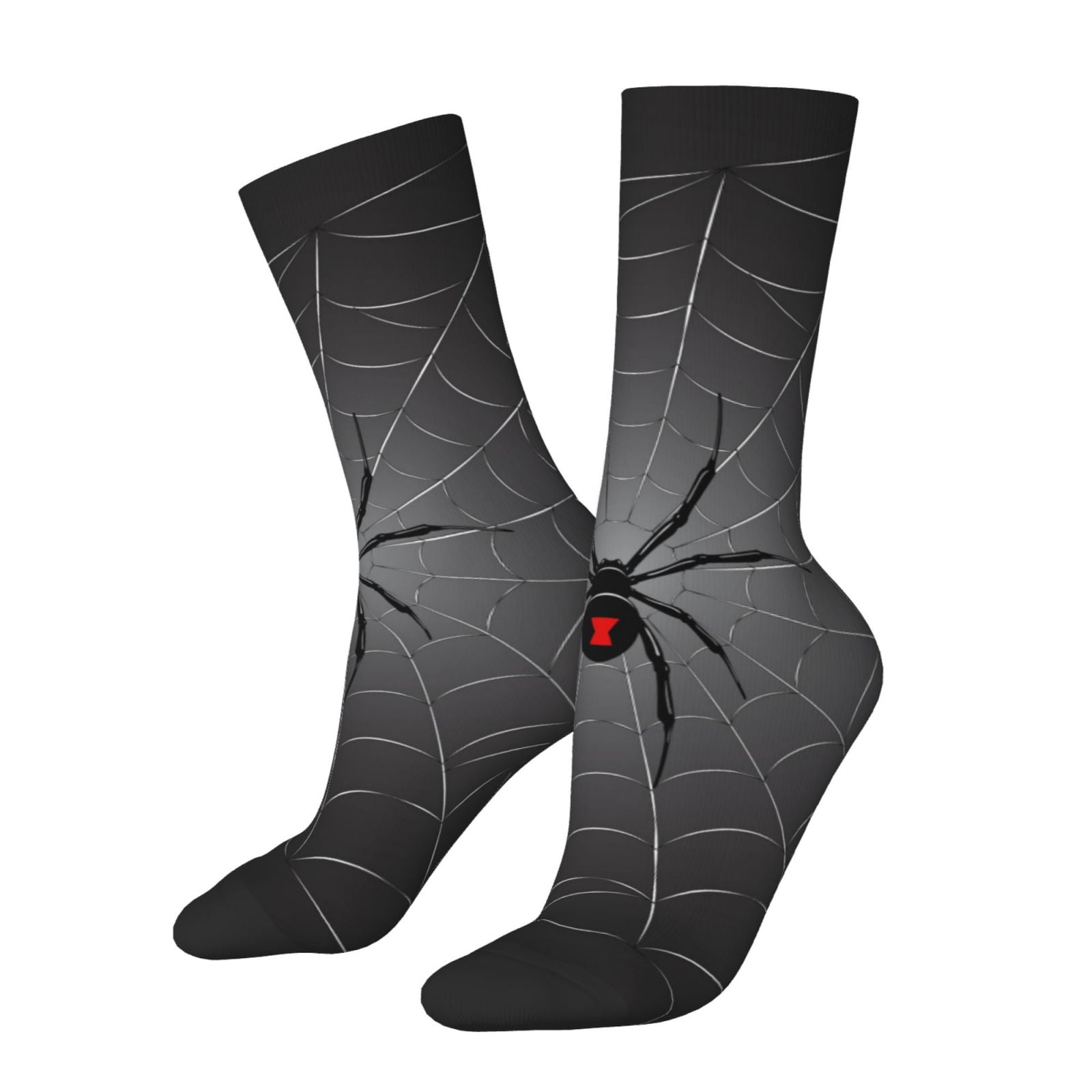 Rateoe Black Spider On Web for Women Casual Calf Socks - Cute Crew ...