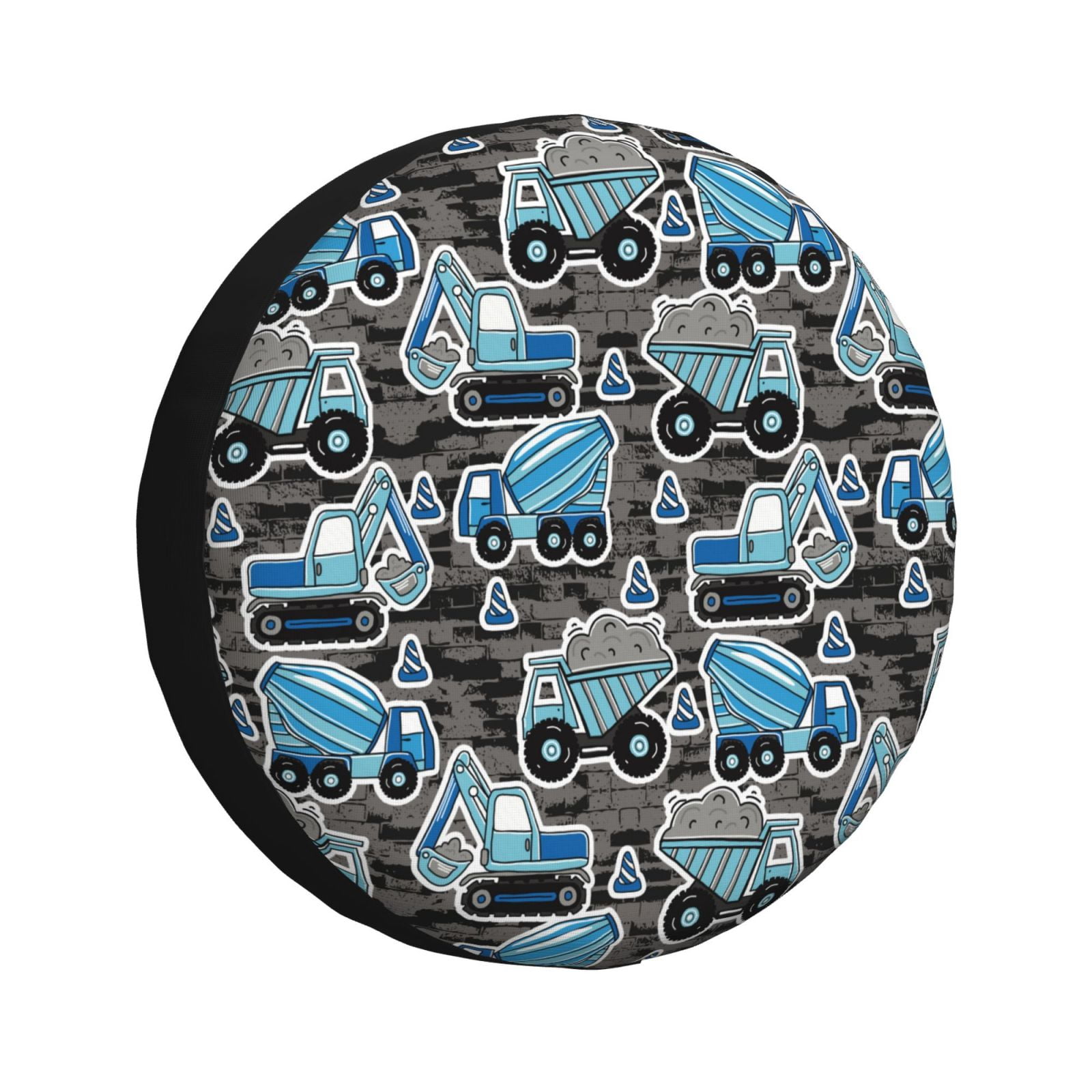Rateoe Blue Excavator Pattern Tire Cover Wheel Protectors Weatherproof ...