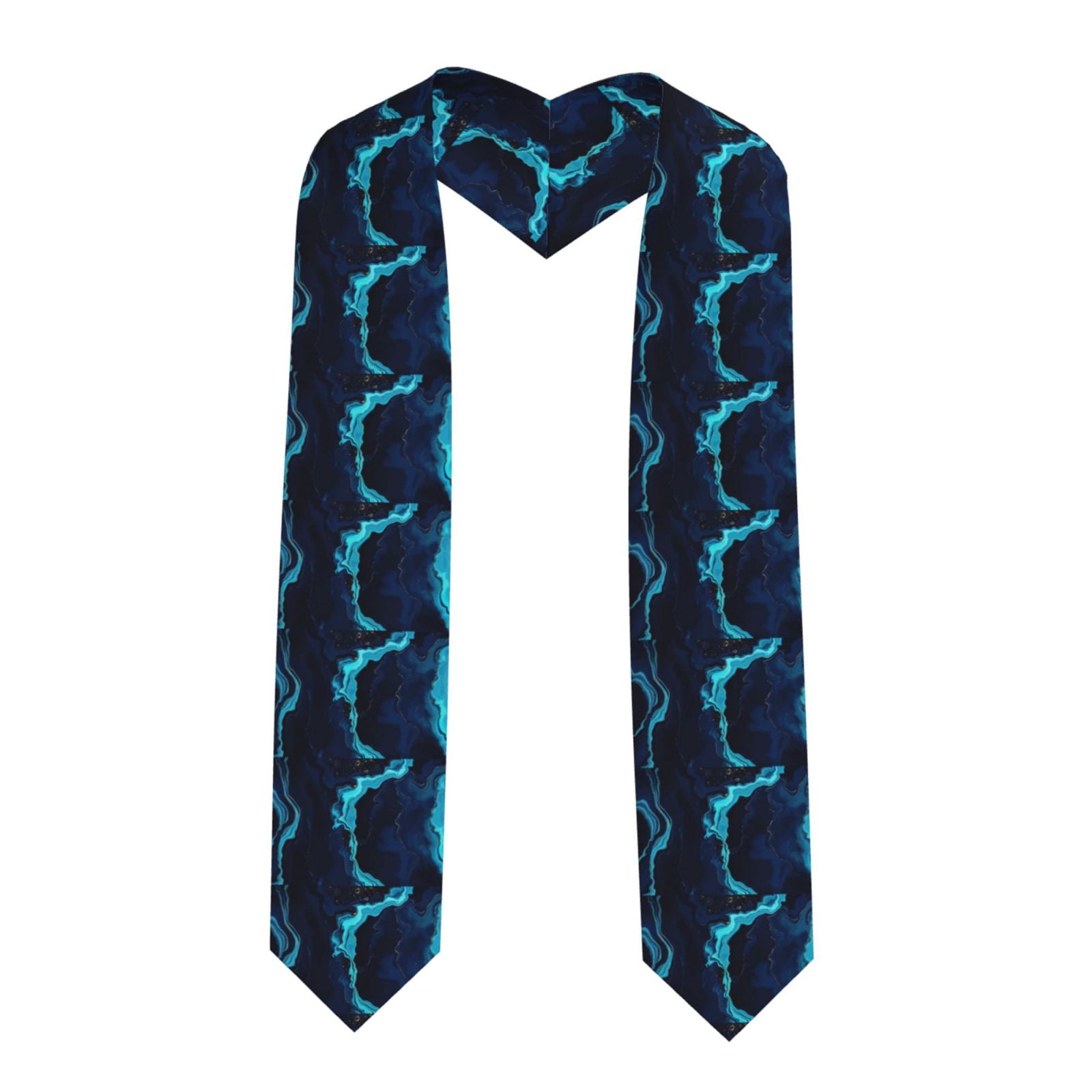 Rateoe Blue Marble And Gold Pattern Graduation Shawl Stole – Elegant ...