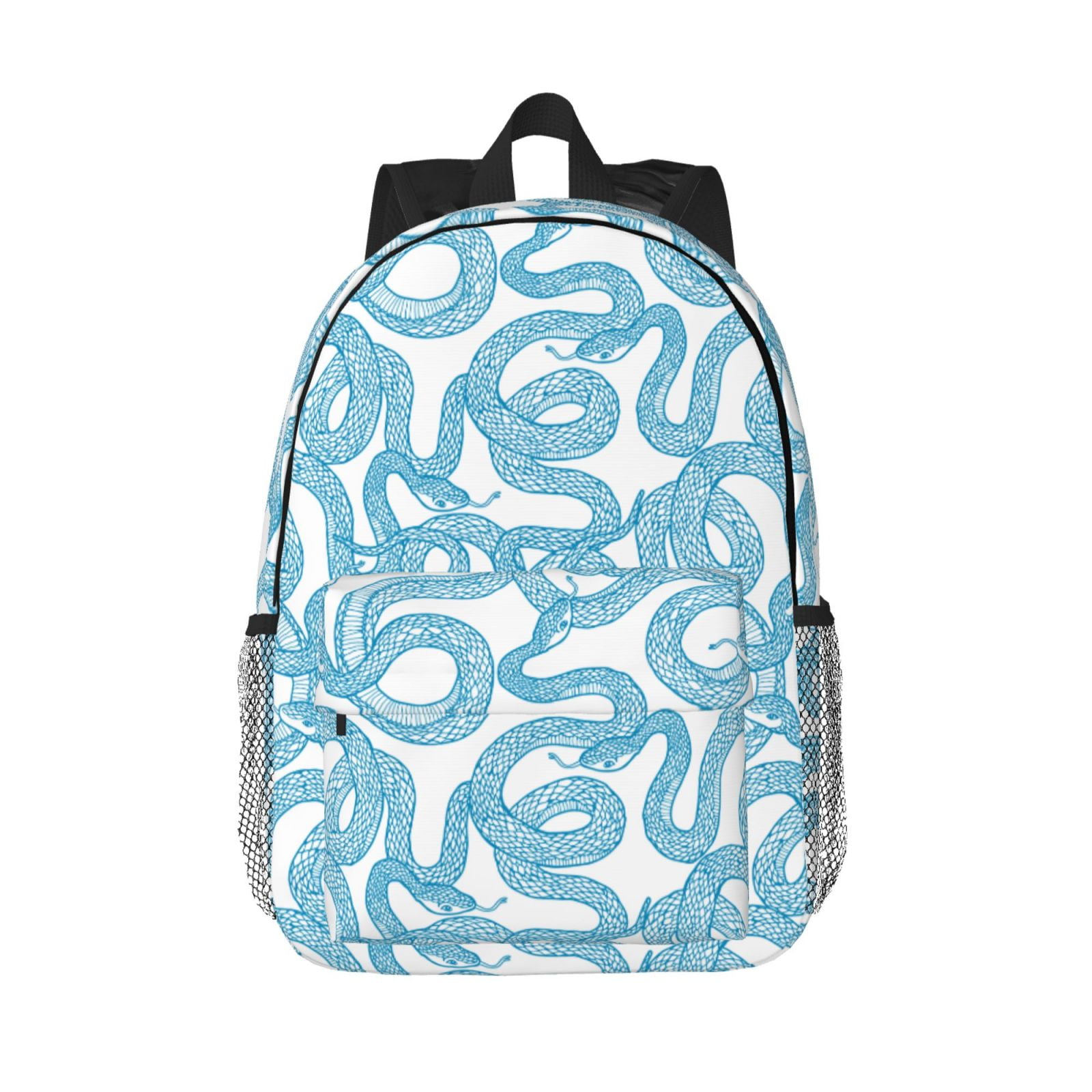 Rateoe Blue Snake Pattern Student Backpack Water-resistant Backpack 15 ...