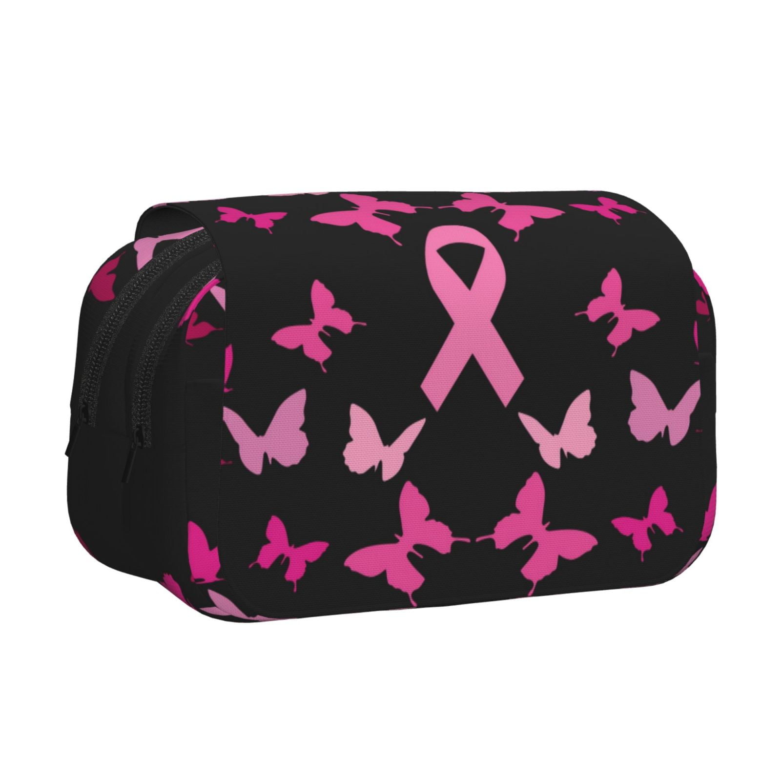 Rateoe Breast Cancer Pattern Double Clamshell Pen Case, Storage ...