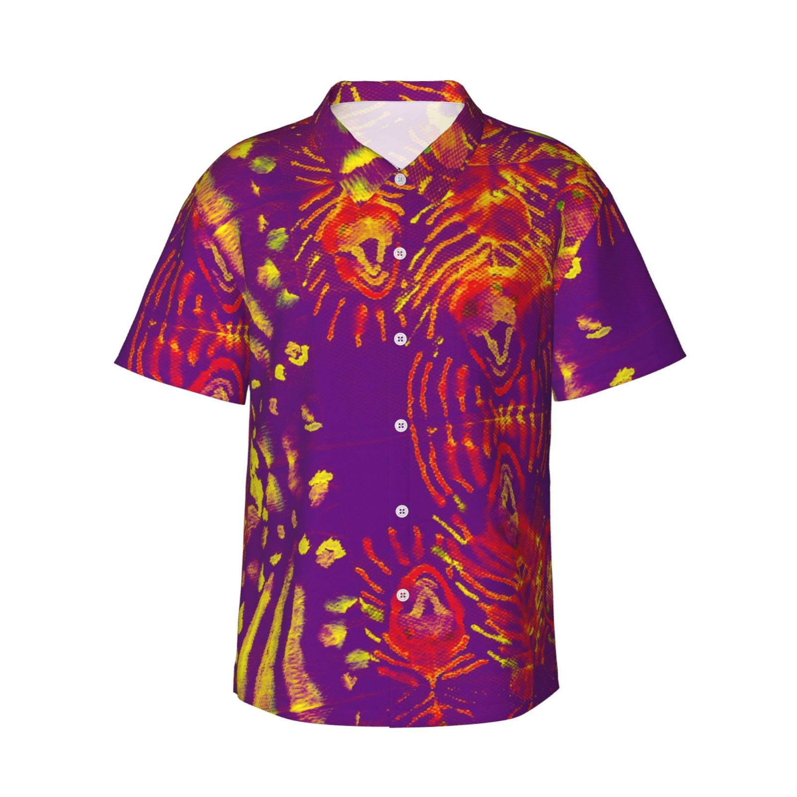 Rateoe Bright Textured Animal Pattern Men’s Hawaiian Shirt – Short ...