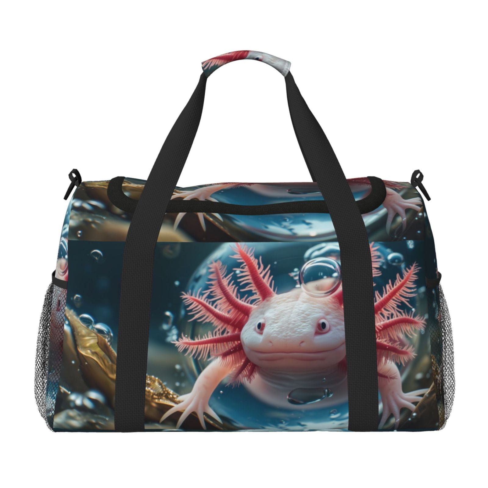 Rateoe Bubbles Axolotl Fantasy Pattern Gym Bag for Women, Duffle Bag ...