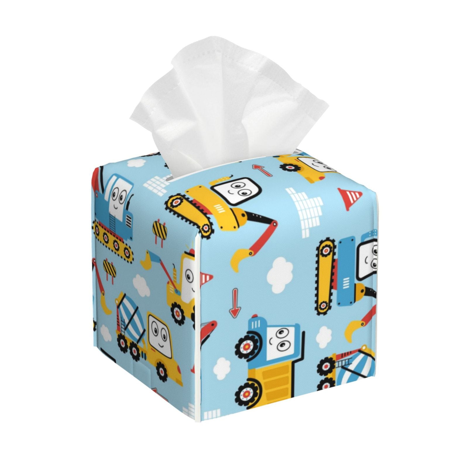 Rateoe Building Truck Pattern Tissue Box Cover, Modern Square ...
