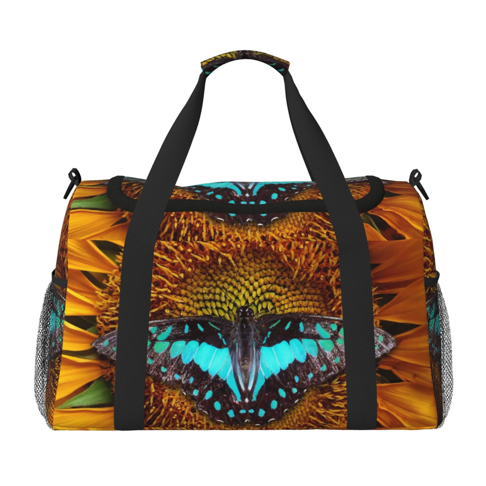 Rateoe Butterfly Alighted On Sunflowers Pattern Gym Bag for Women ...