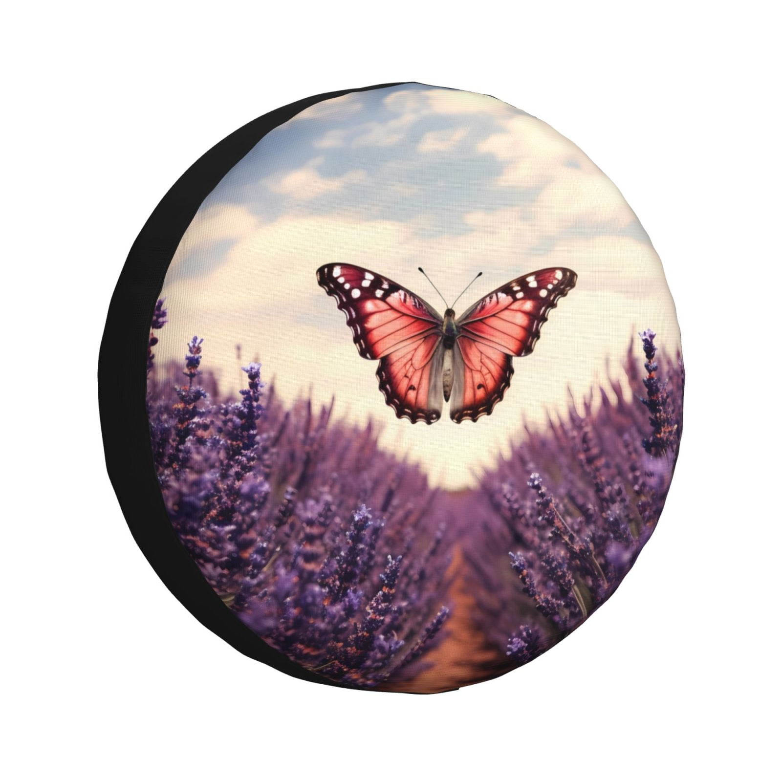 Rateoe Butterfly Over Lavender Pattern Tire Cover Wheel Protectors ...